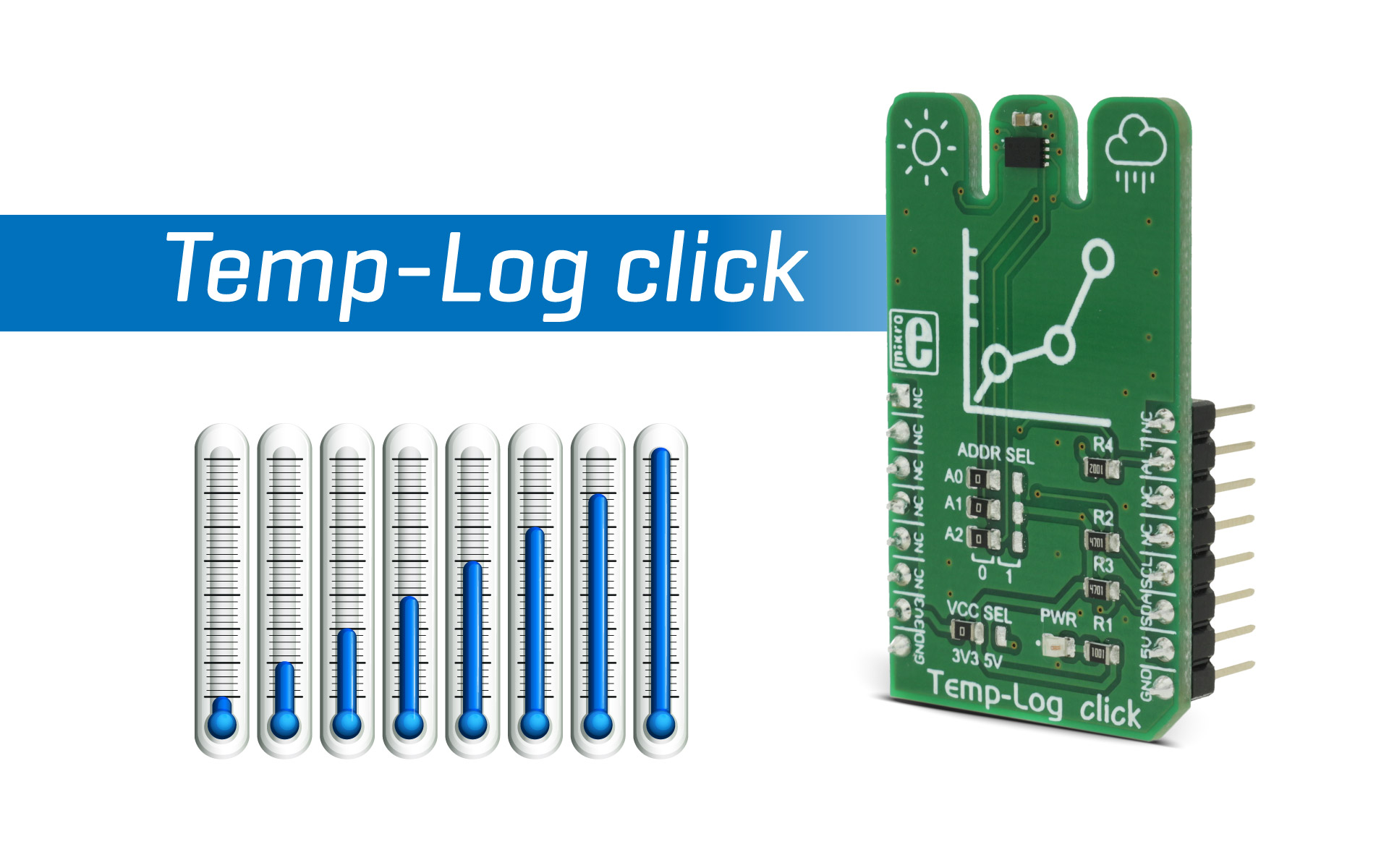 Temp-Log click - 8Kbit of EEPROM combined with temperature measurement - MIKROE
