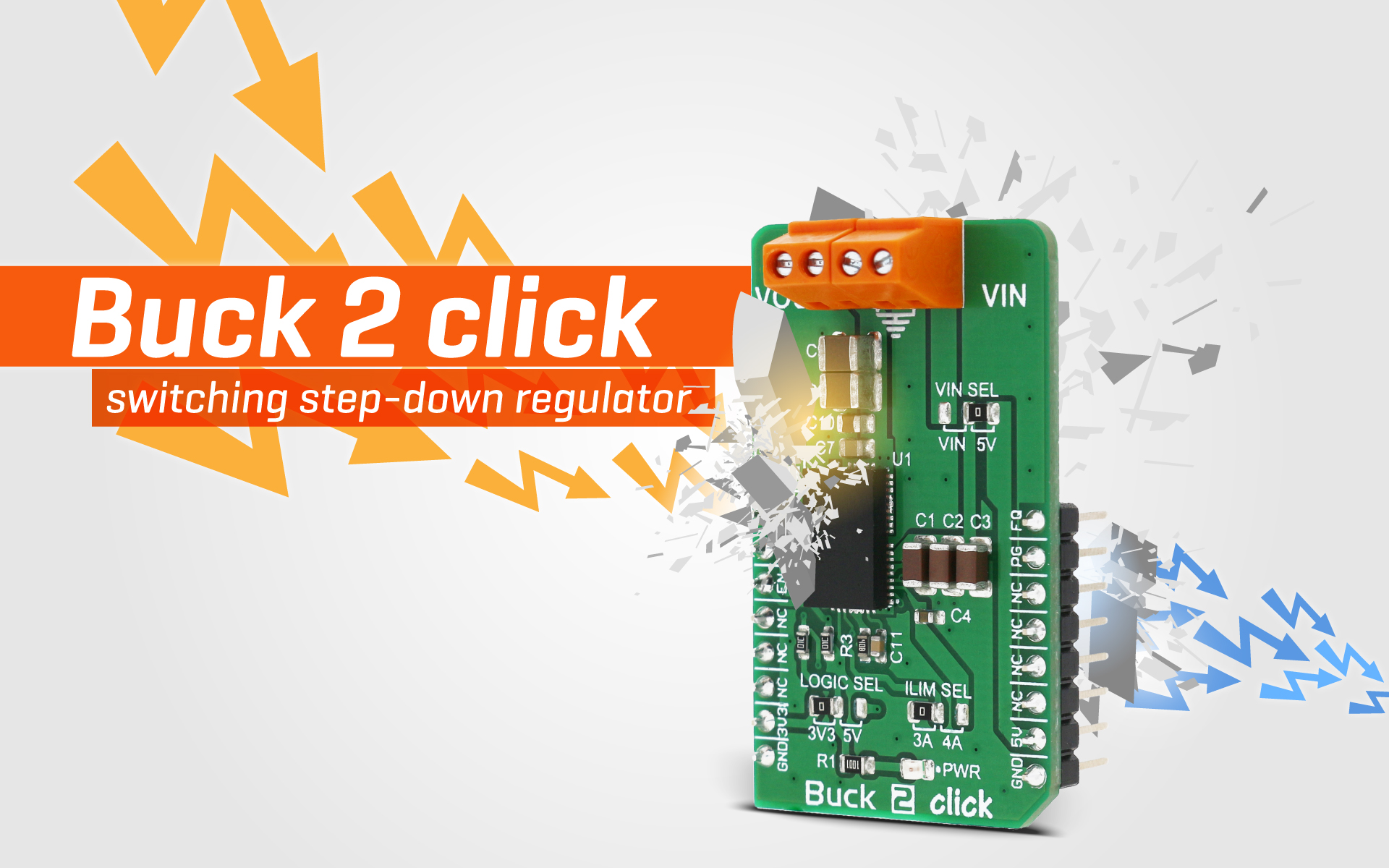 Buck 2 click - switching step-down regulator - MIKROE
