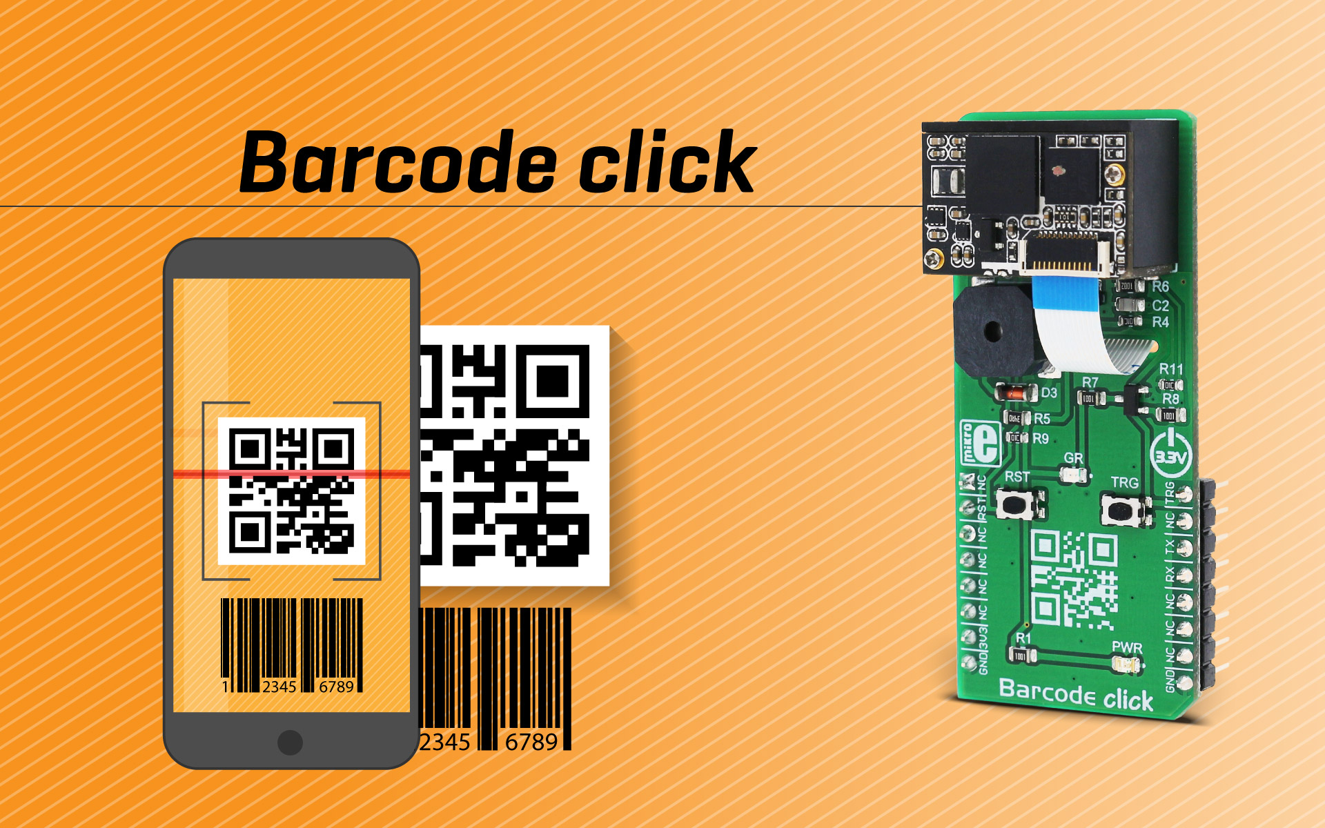 Barcode Click Fast And Easily Configurable Barcode Scanner On A Click Board™ Mikroe