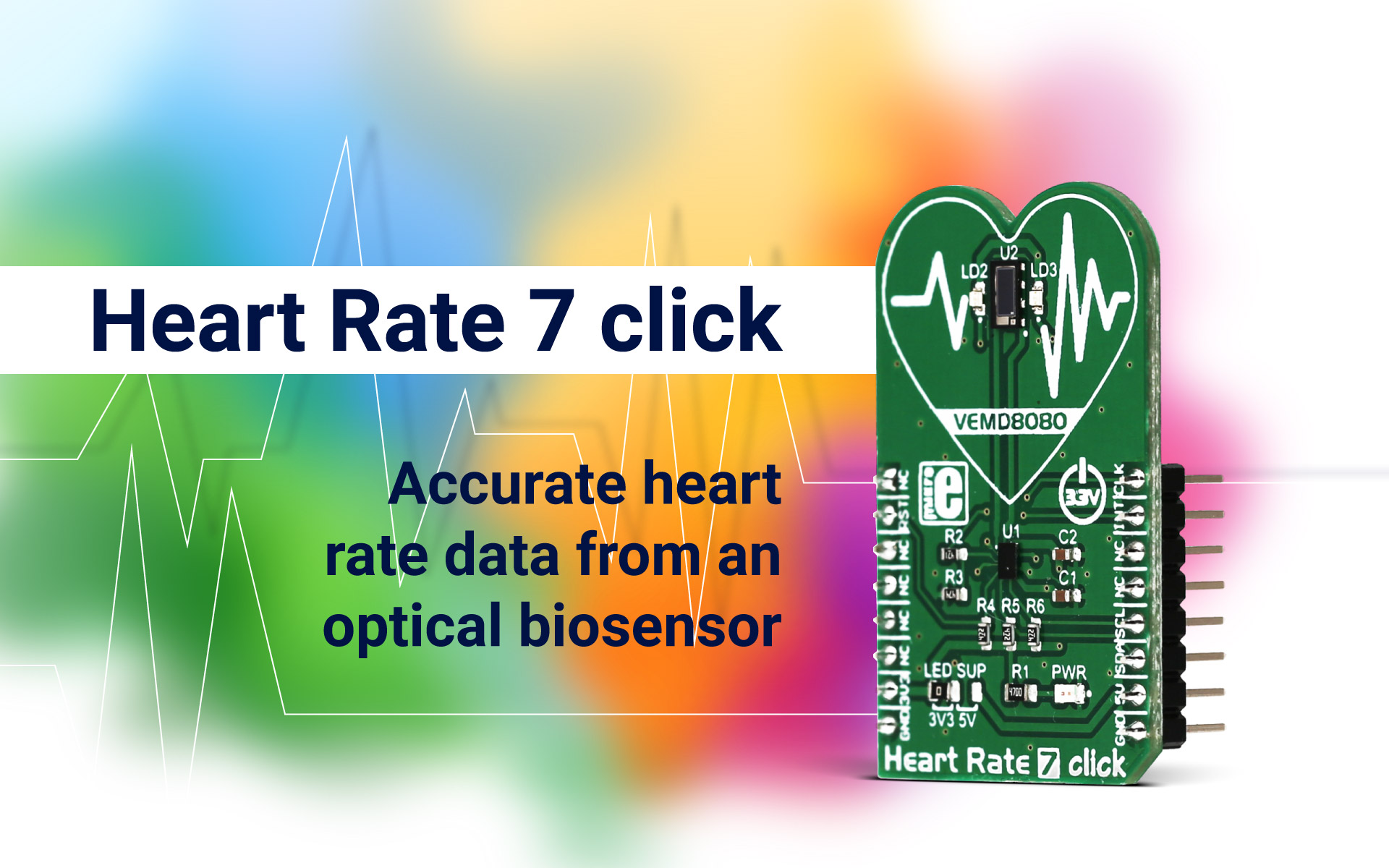 Heart Rate 7 click - monitor your heart with an optical biosensor - MIKROE
