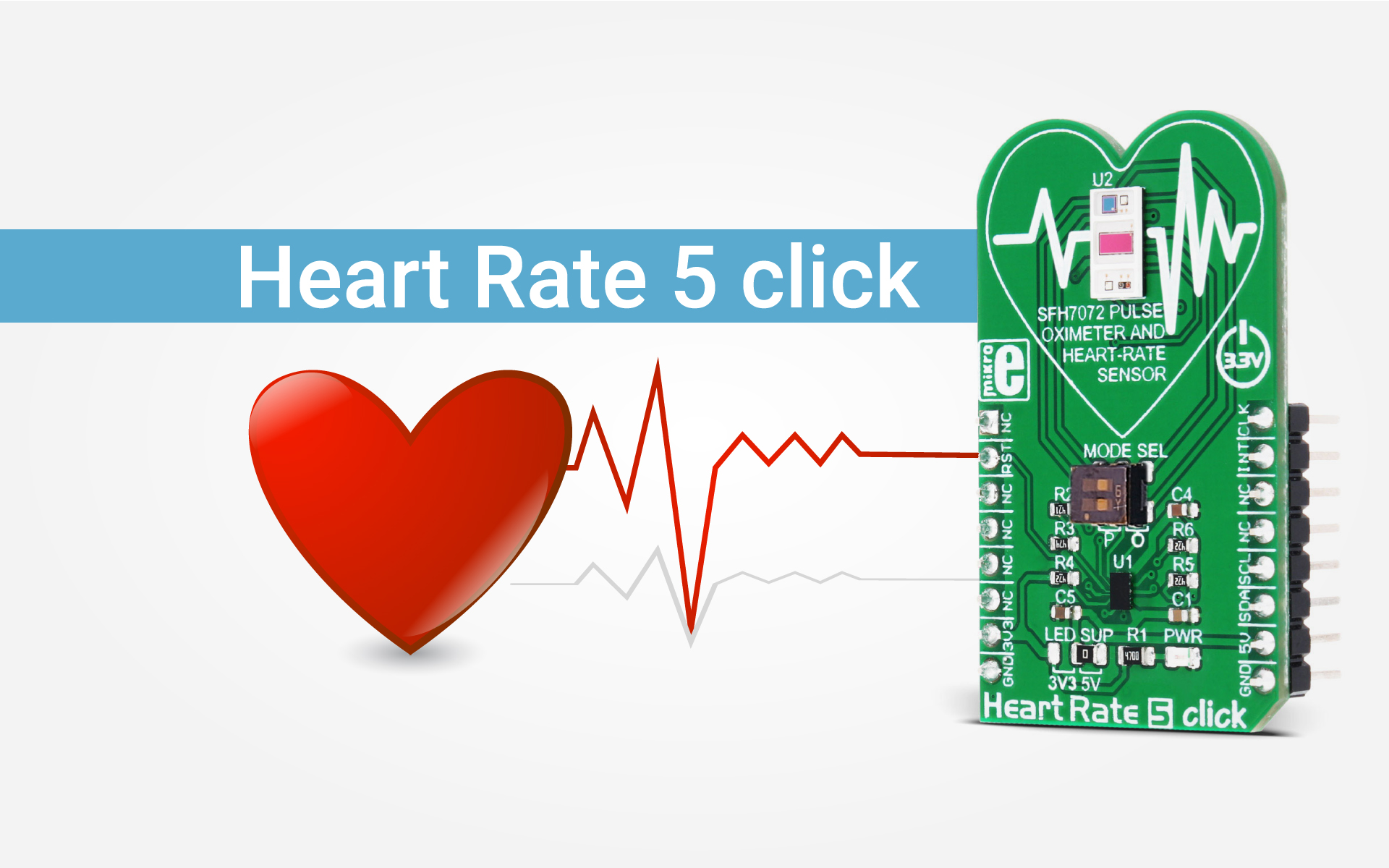 Heart Rate 5 Click Oximeter And Heart Rate Sensor MIKROE