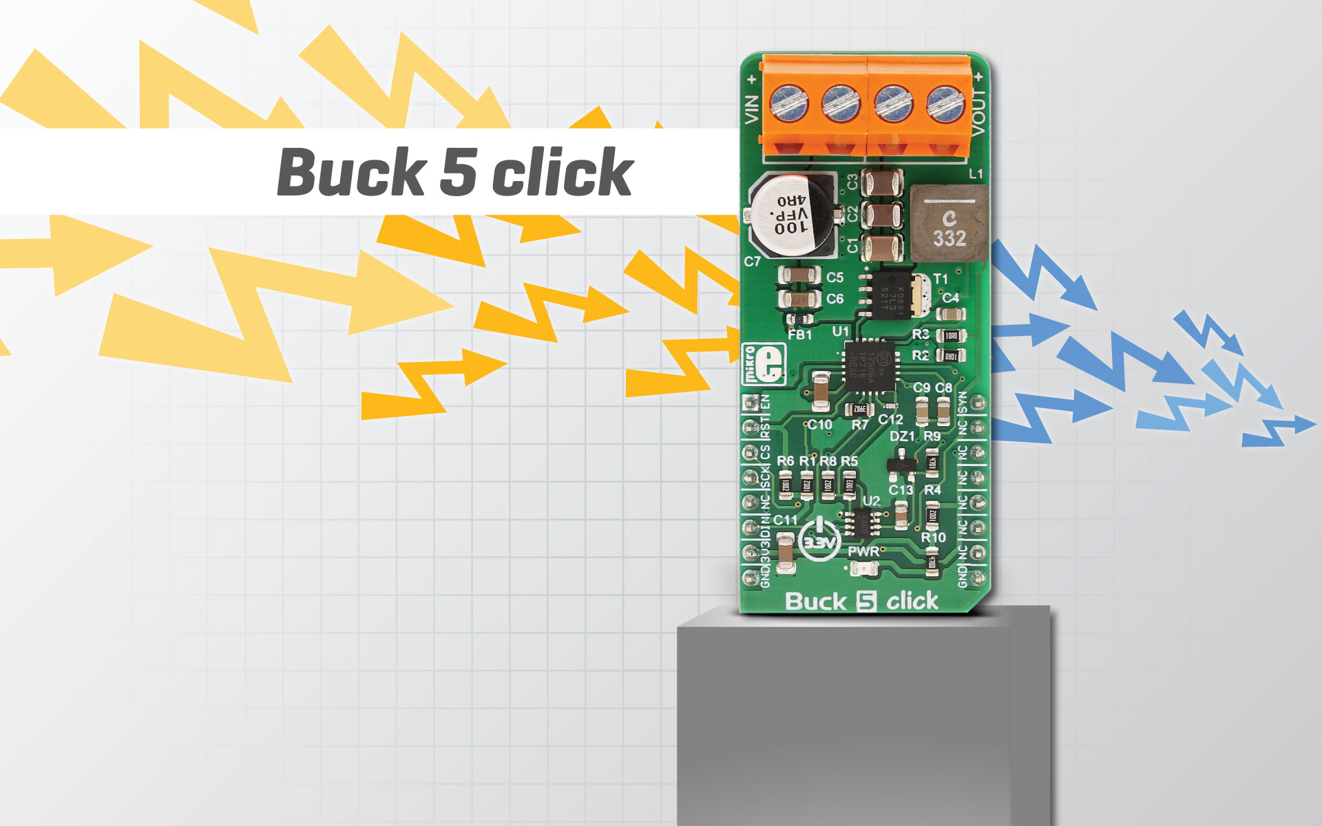 Buck 5 Click | High-efficiency Step-down DC/DC Converter - MikroE