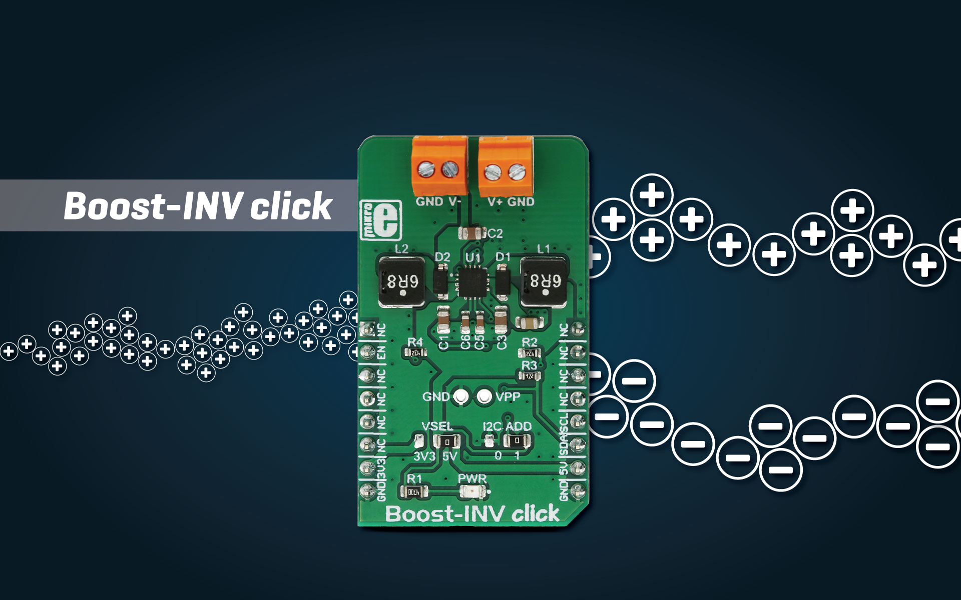 Boost INV click - DC to DC converter - MIKROE