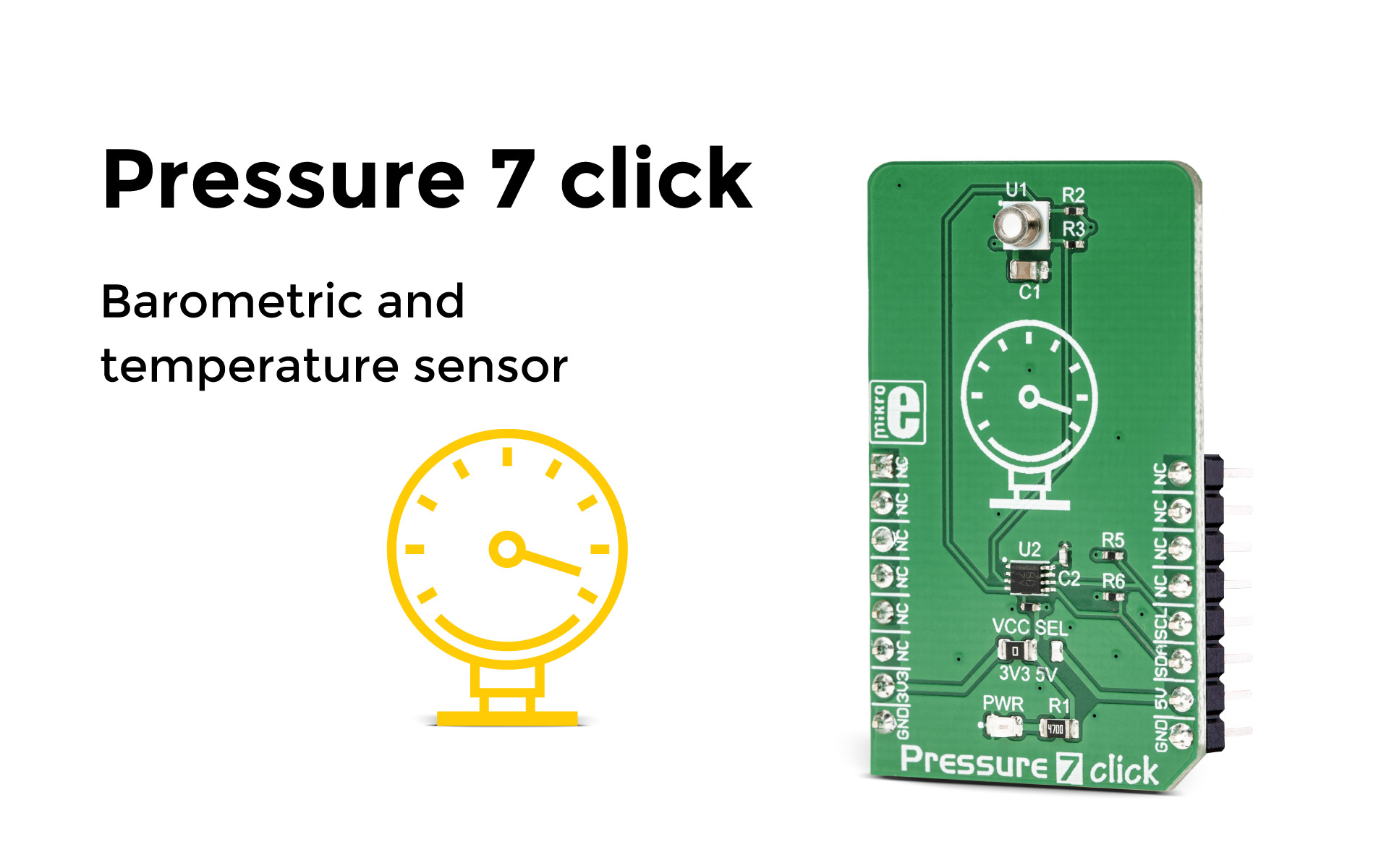 Measuring barometric pressure and temperature – Pressure 7 click - MIKROE