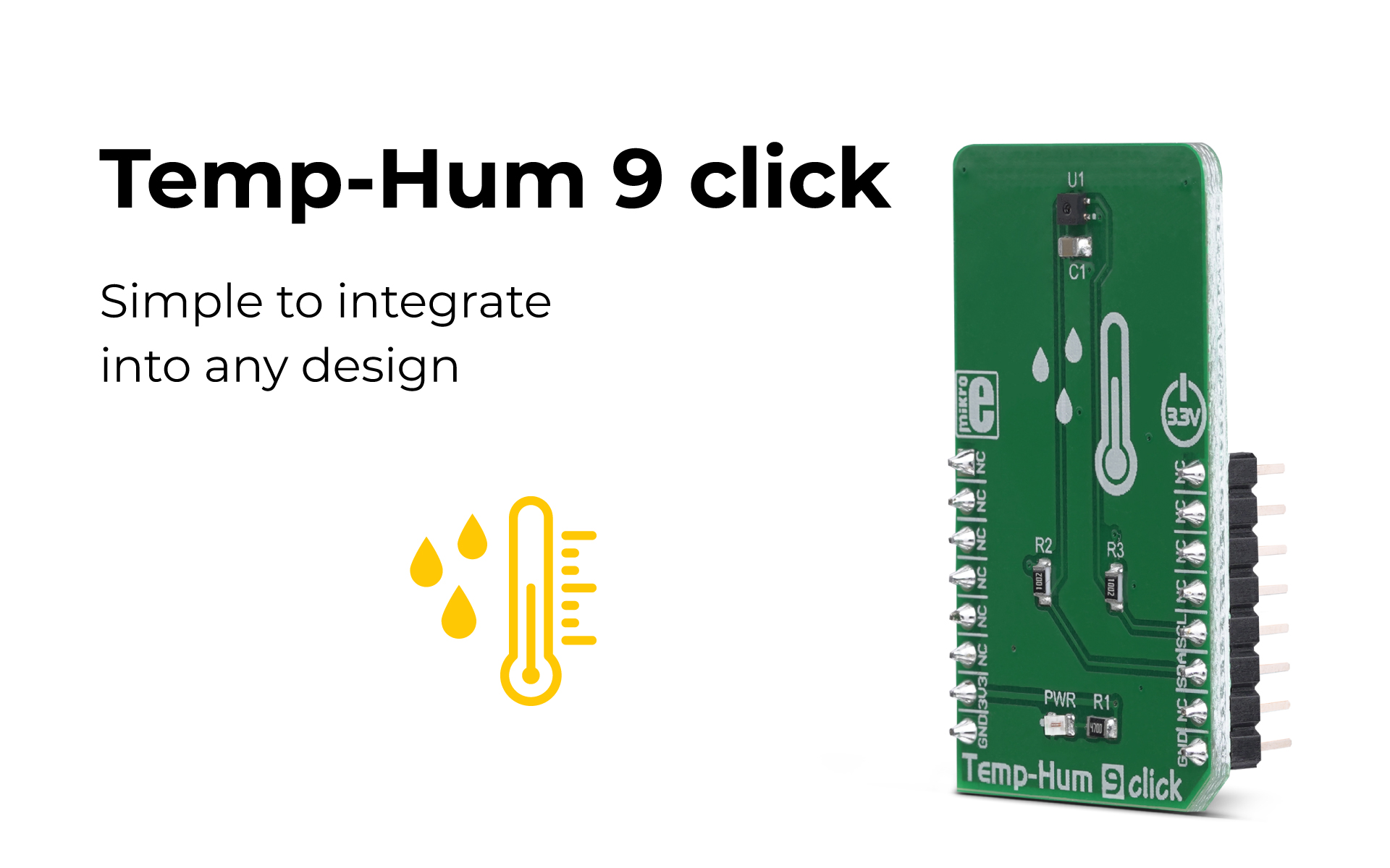 Temp-Hum 9 click, perfect for accurate measurements of temperature and humidity - MIKROE