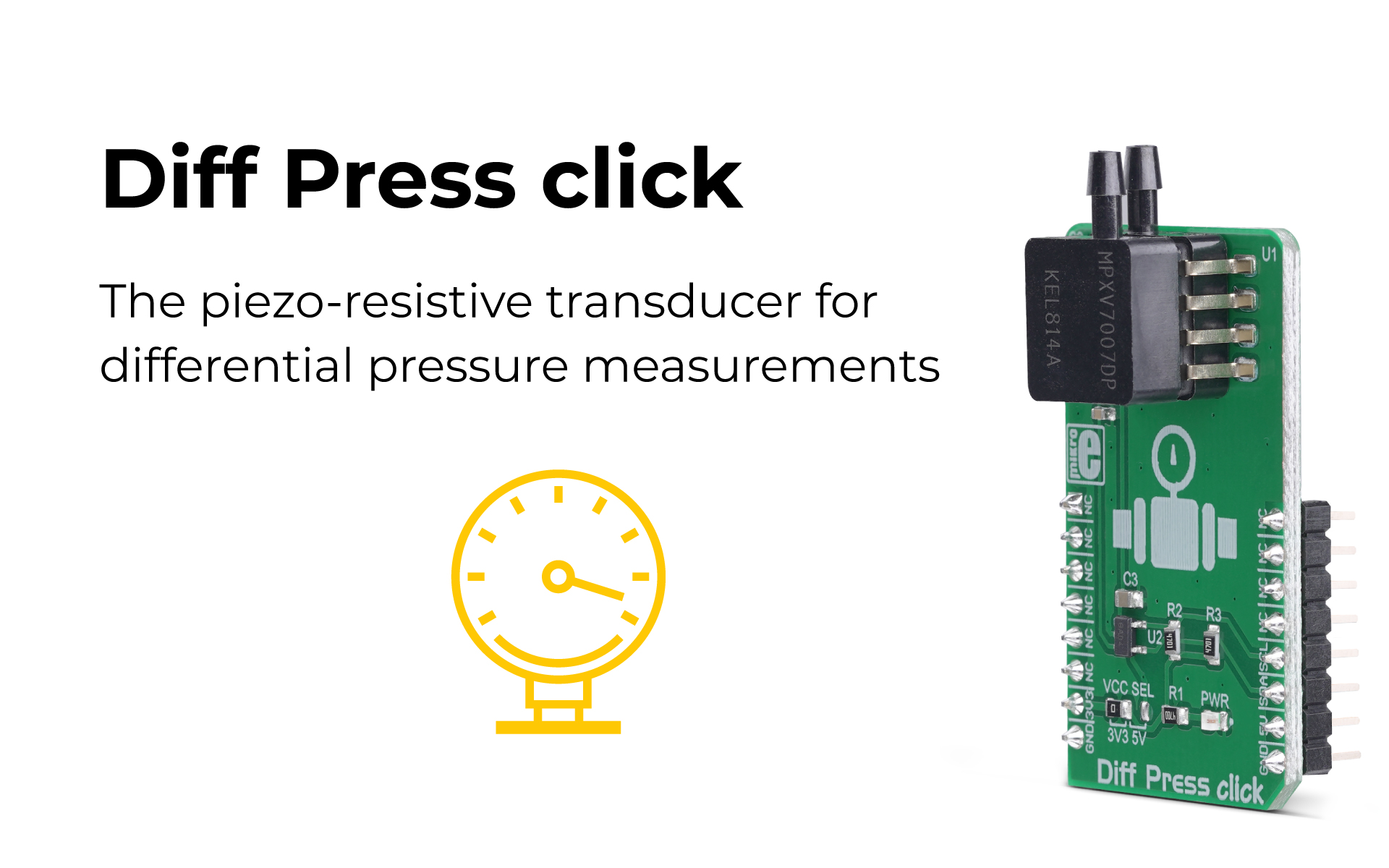 Accurate pressure sensor – Diff Press click - MIKROE