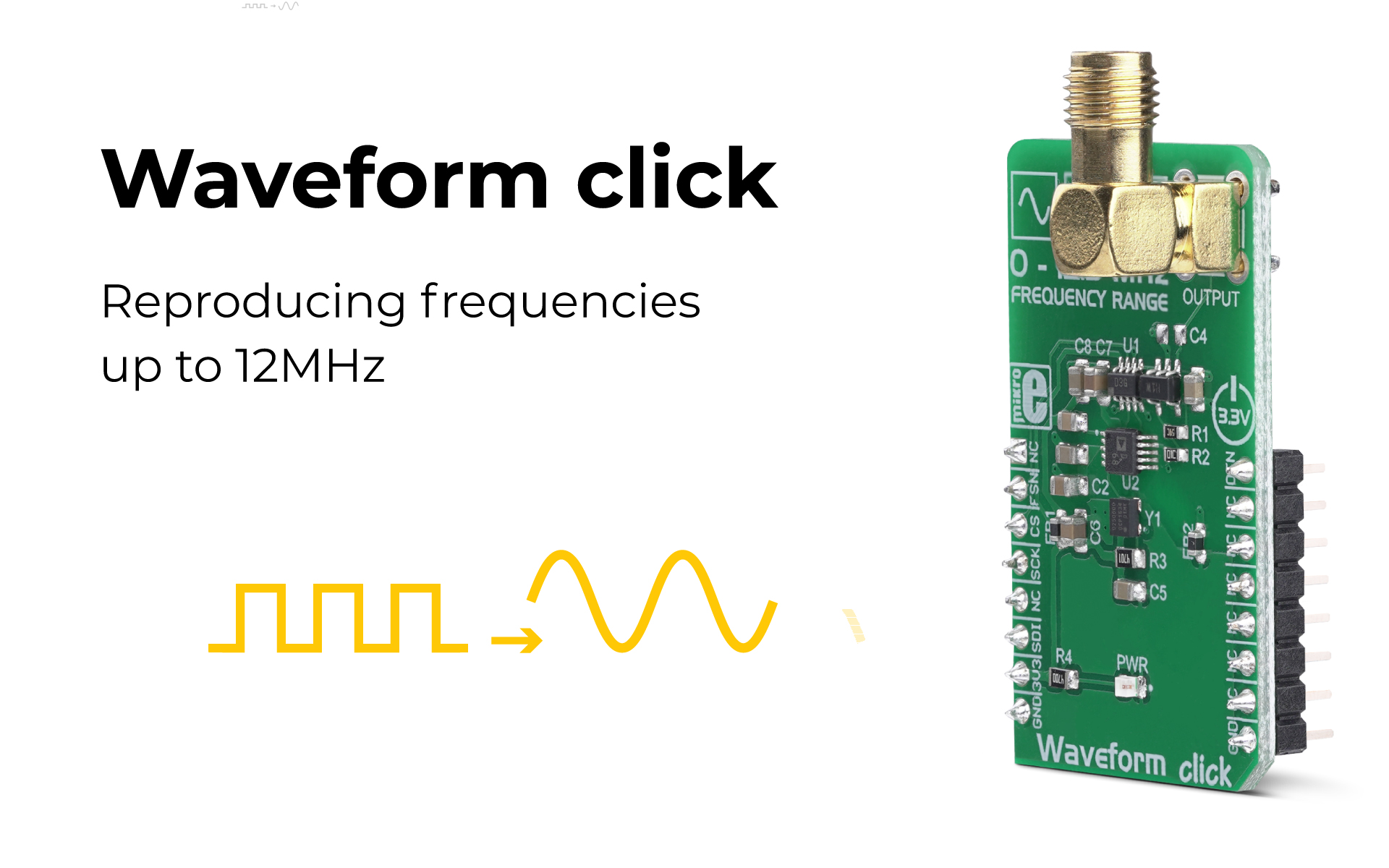 Waveform click - a precise sine/triangle/square waveform generator - MIKROE
