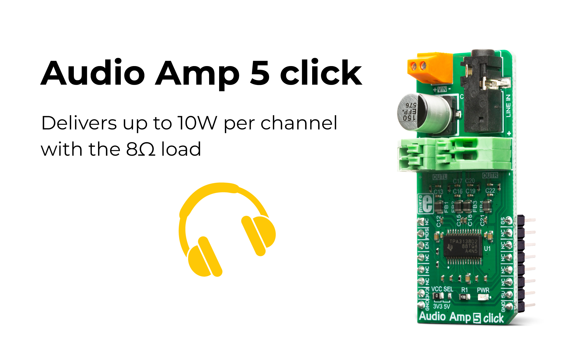 Audio Amp 5 click is here - MIKROE