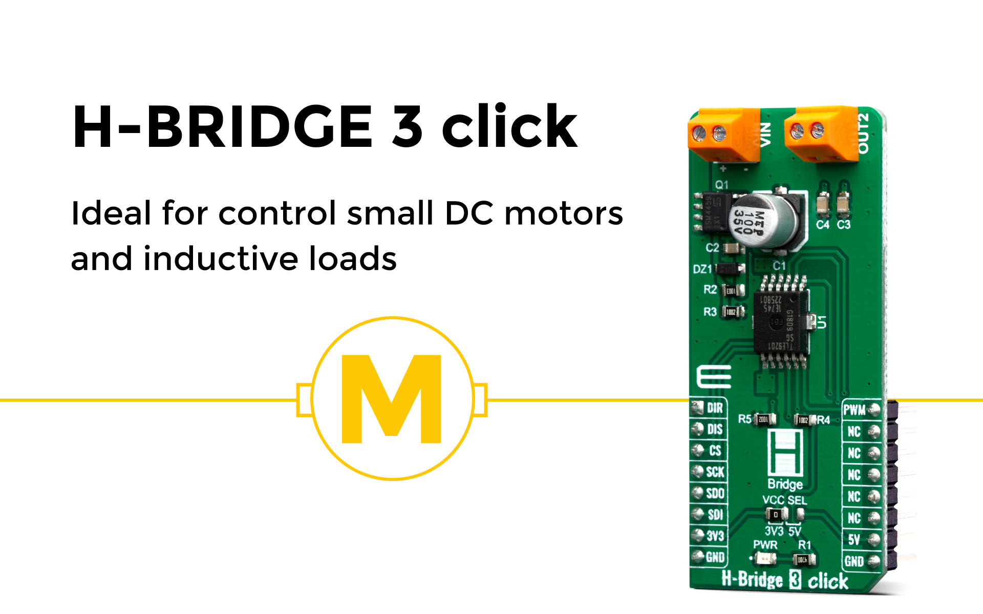 Control Small DC Motors and Inductive Loads | H-Bridge 3 Click