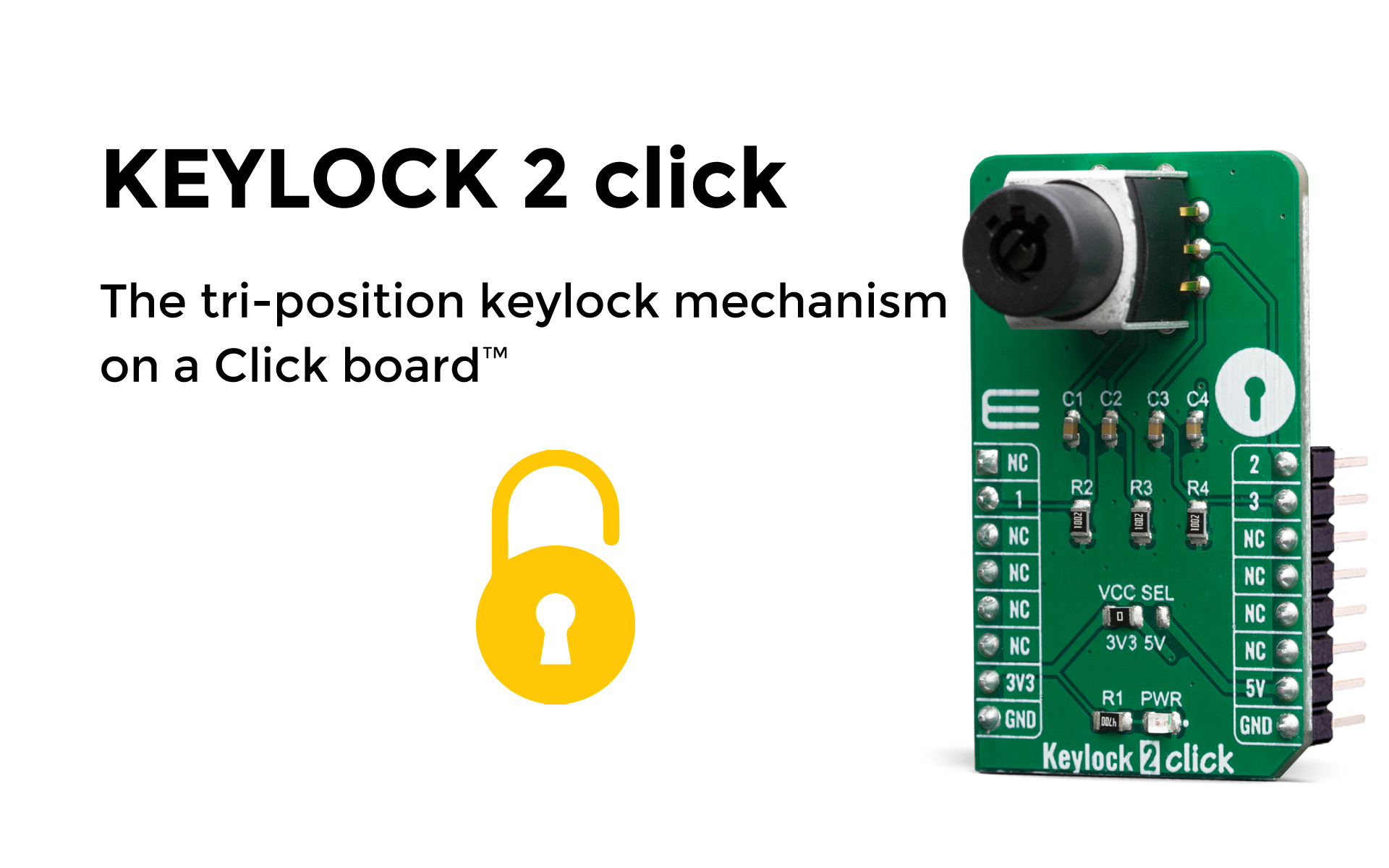 The tri-position keylock mechanism on a Click board™