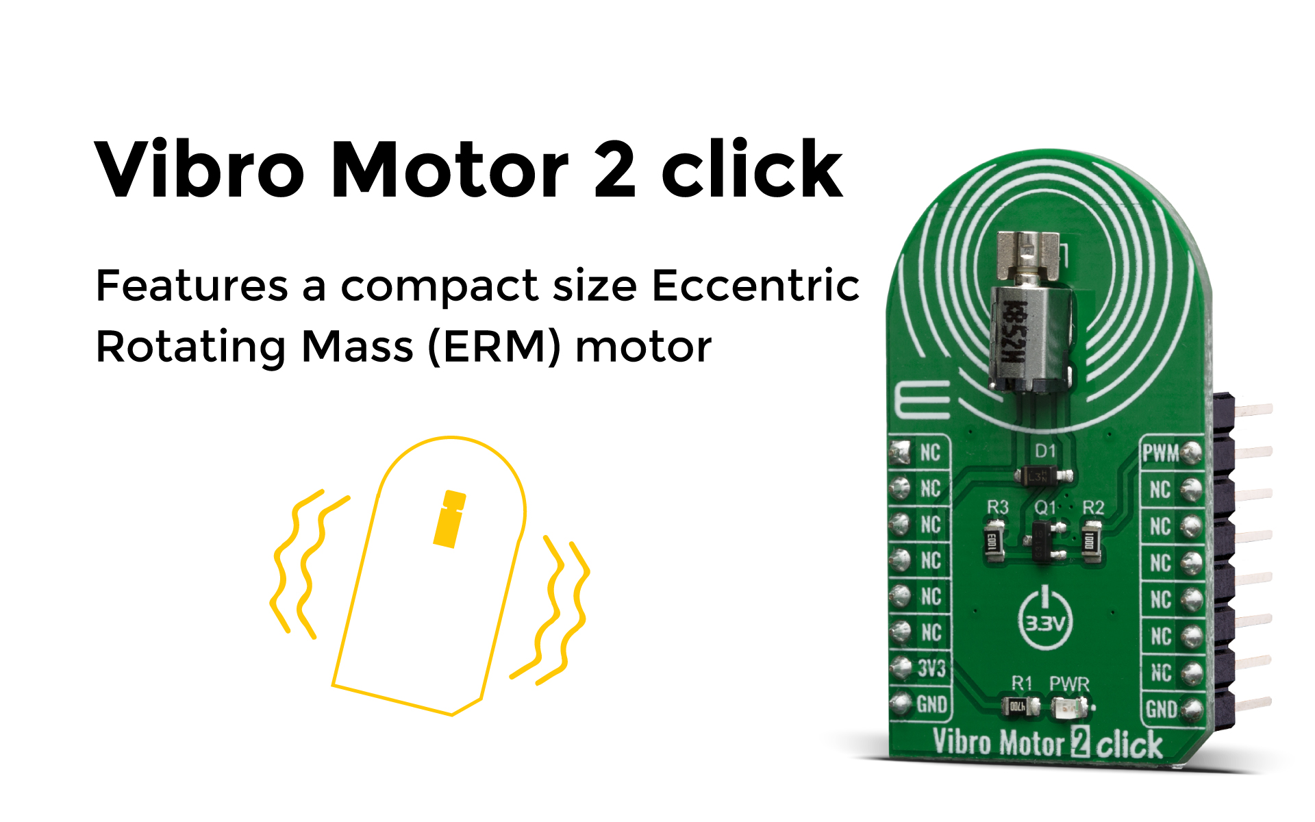 Vibro Motor click features a compact size Eccentric Rotating Mass (ERM ...