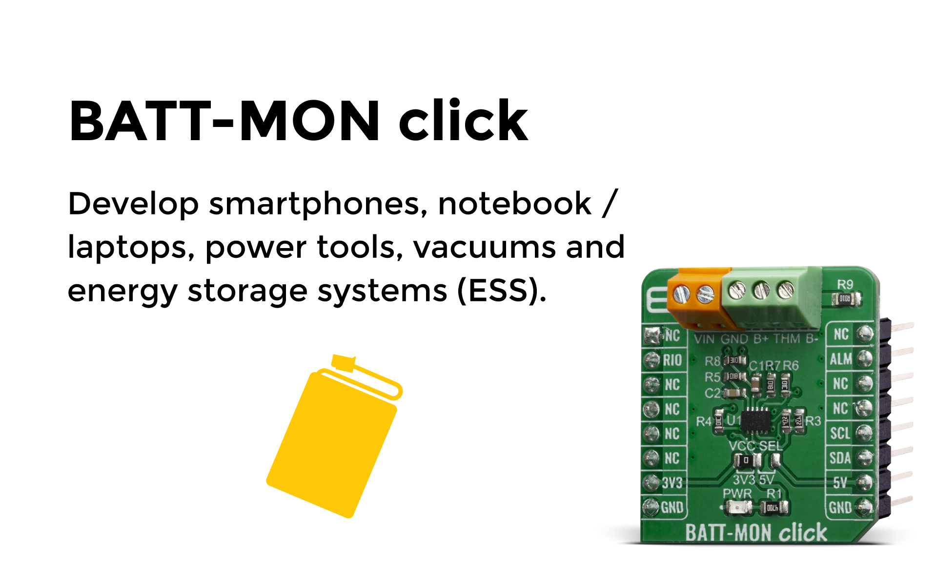 BATT-MON Click | Accurate Battery Monitoring for Embedded Designs