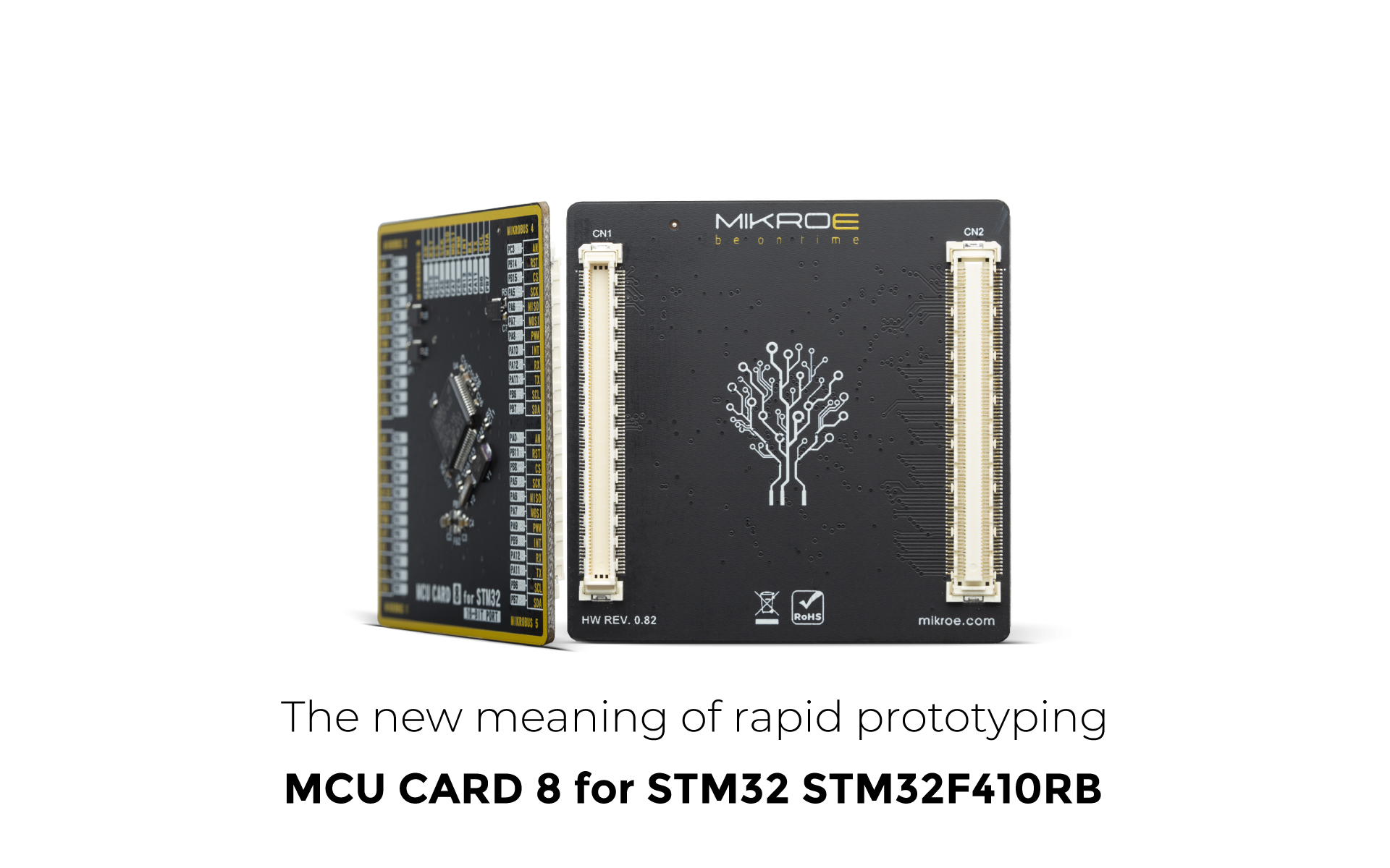 With an STM32F410RB microcontroller.