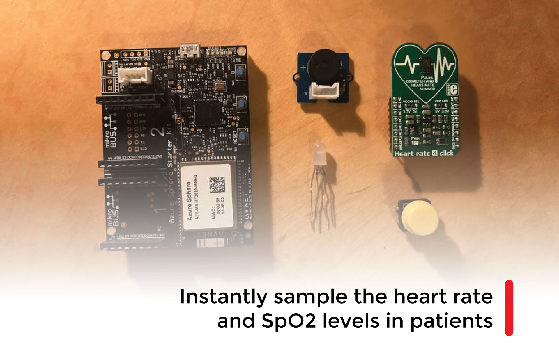 Instantly sample the heart rate and SpO2 levels in patients