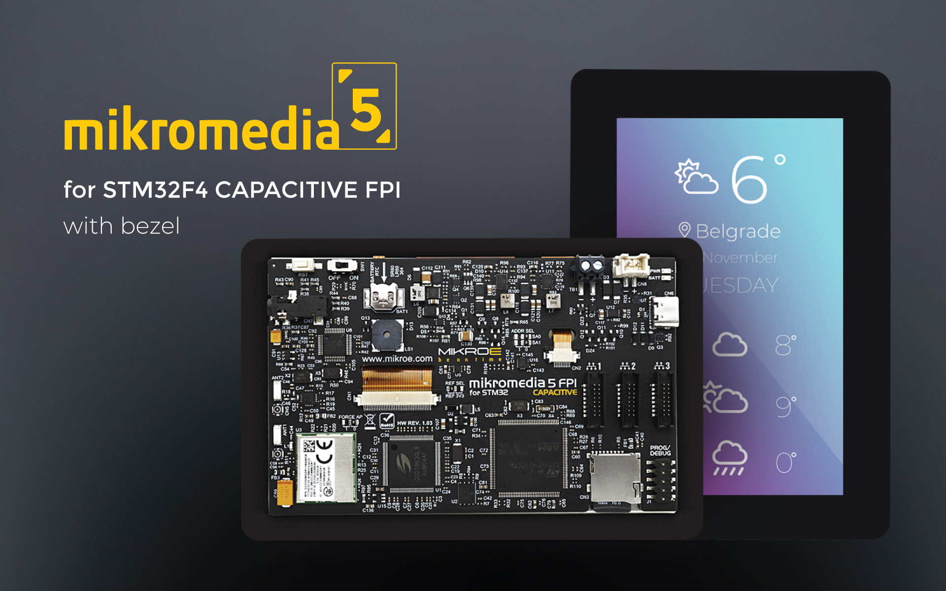 mikromedia 5 for STM32F4 CAPACITIVE FPI with bezel