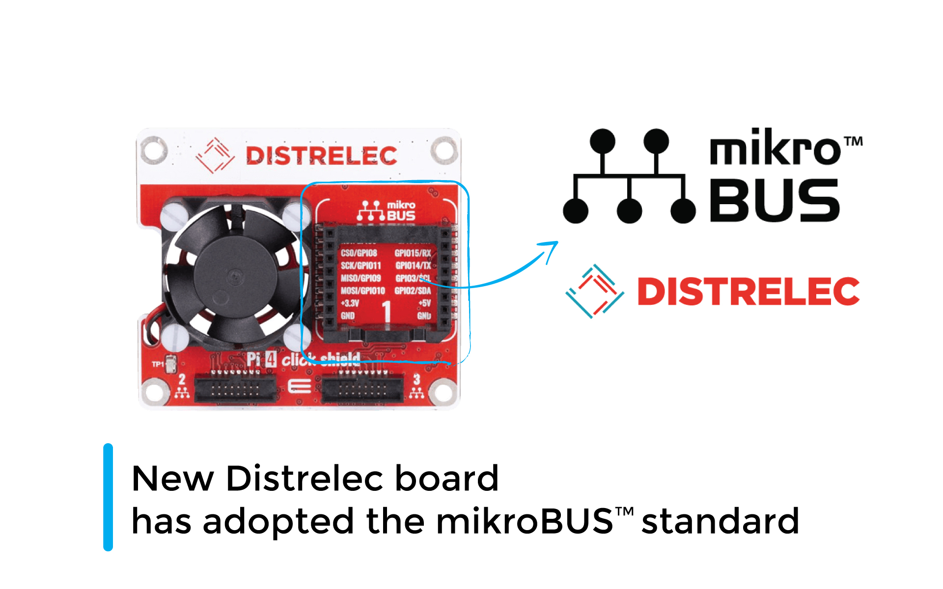 New Distrelec board has adopted the mikroBUS™ standard
