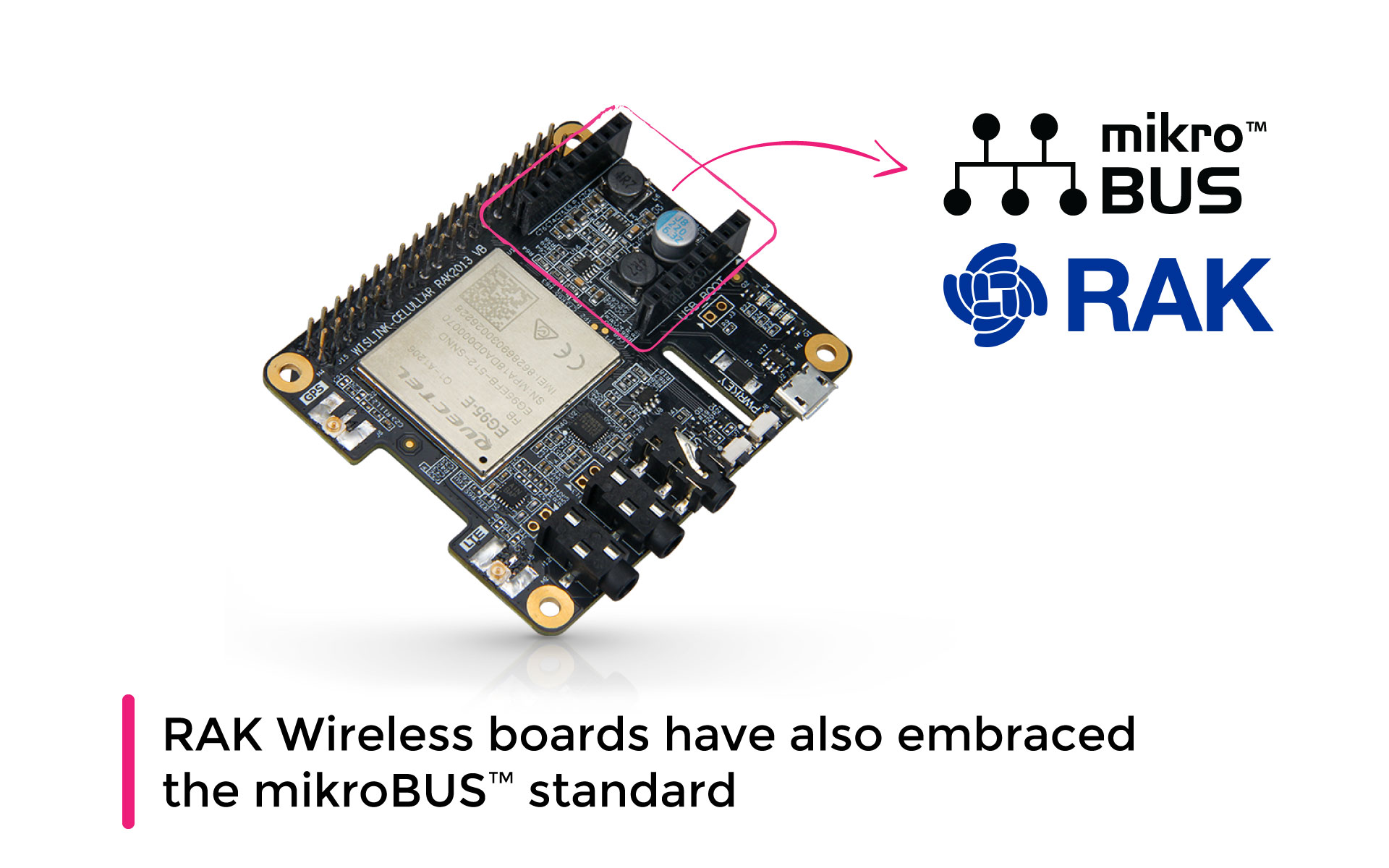 RAK Wireless boards have also embraced the mikroBUS™ standard