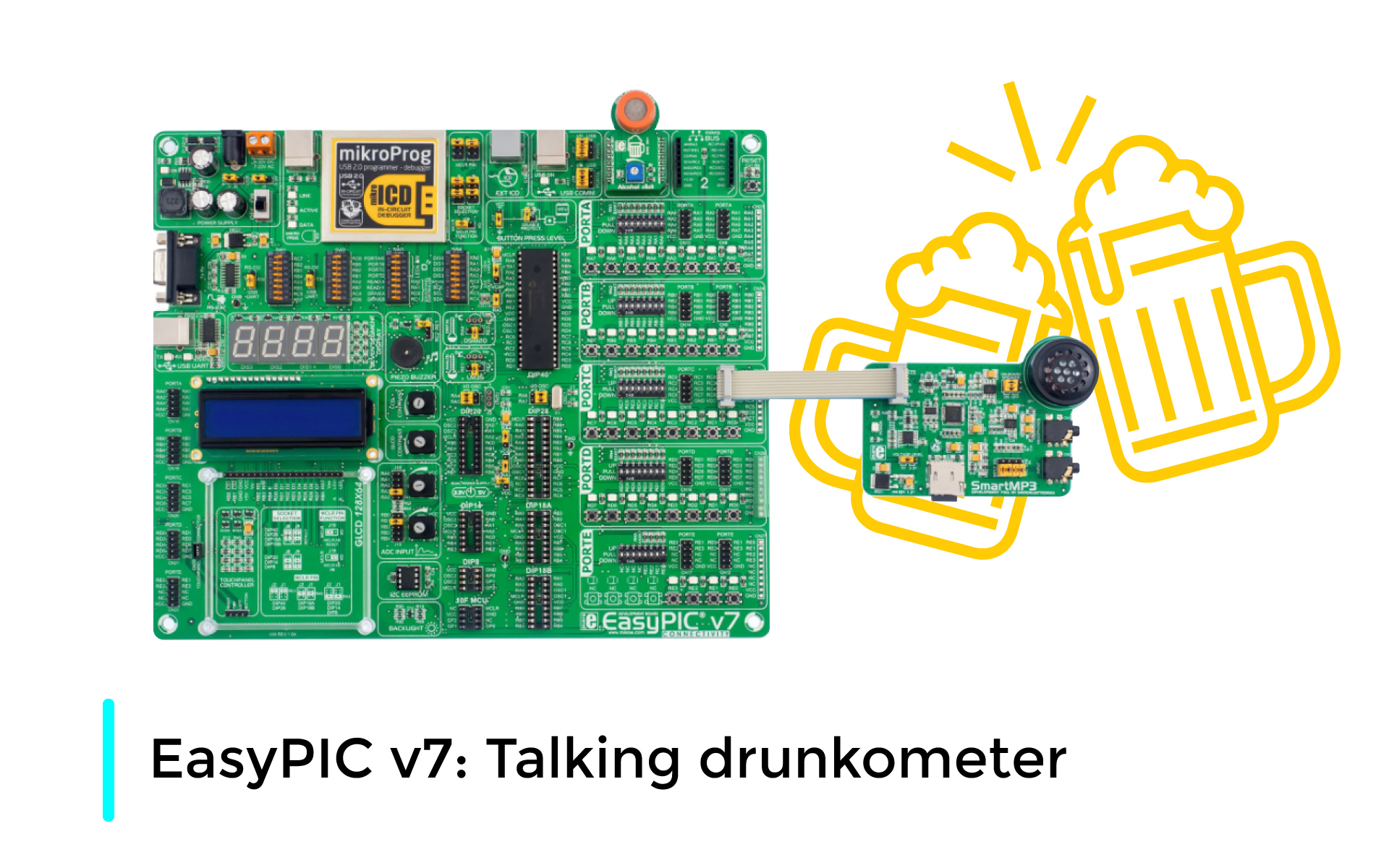 EasyPIC v7: Talking breathalyzer