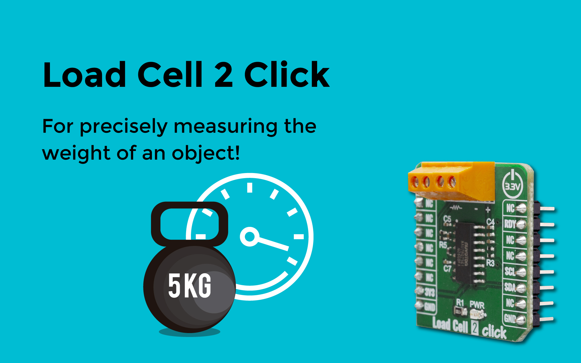 Load Cell 2 Click is a weight measurement click which utilizes a load ...