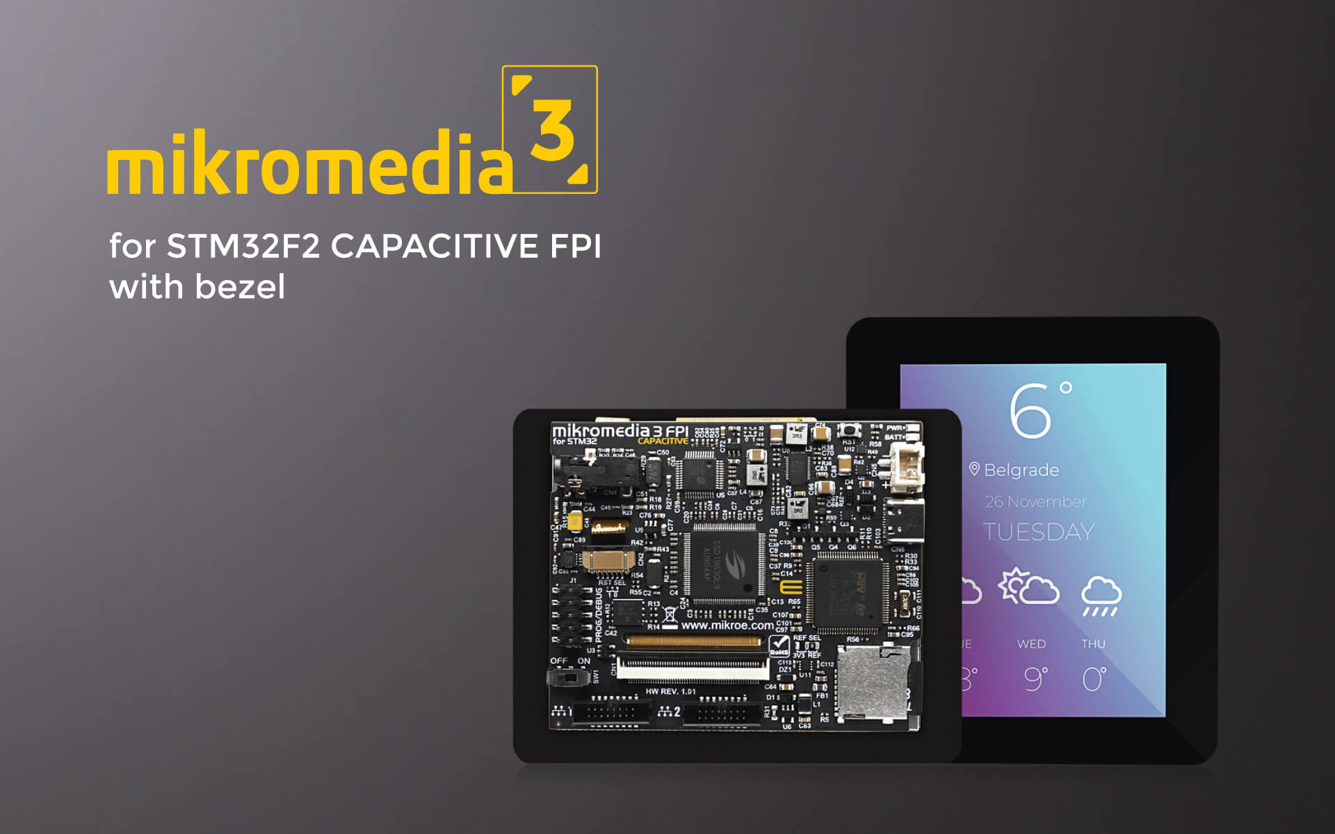 Mikromedia 3 for STM32F2 Capacitive FPI with bezel