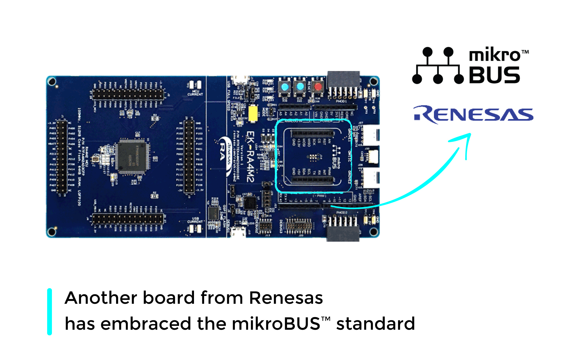 EK-RA4M2 Evaluation Board from Renesas had embraced the mikroBUS™ standard - MIKROE