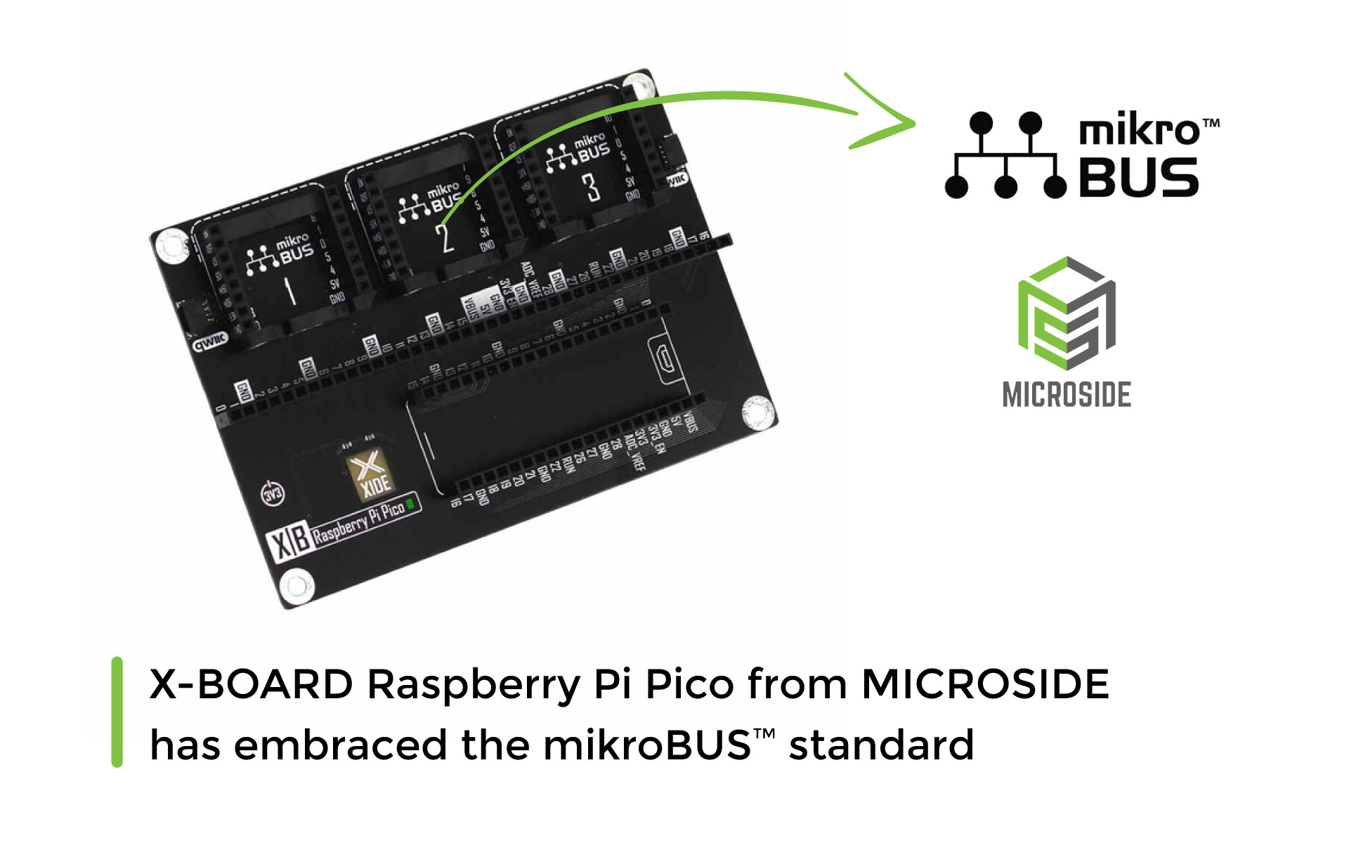 X-BOARD Raspberry Pi Pico from Microside has embraced the mikroBUS™ standard
