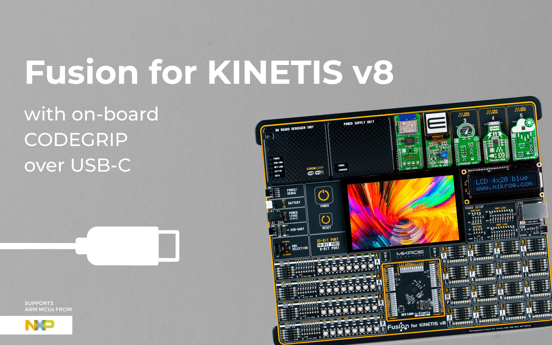 Fusion for Kinetis v8 with on-board CODEGRIP over USB-C