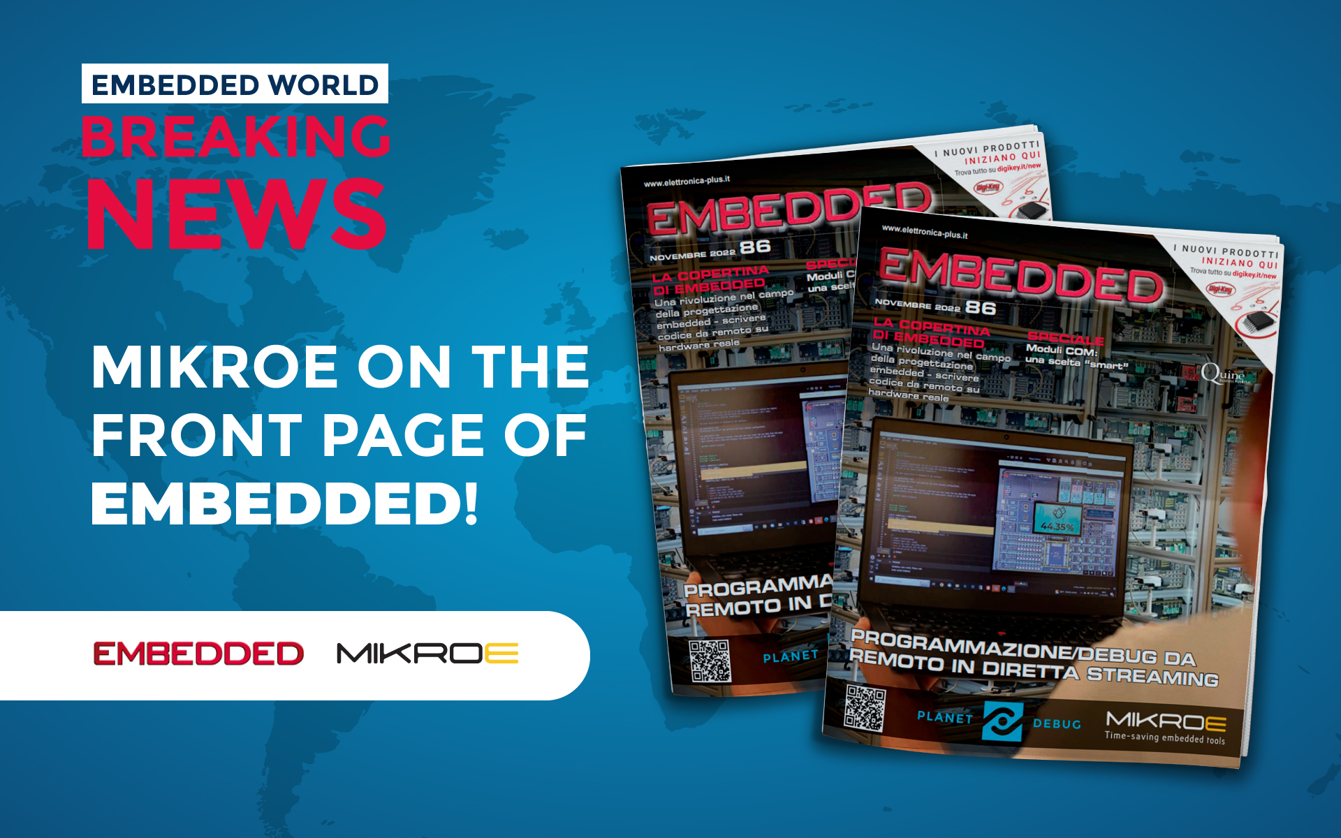 MIKROE on the front cover of EMBEDDED magazine - MIKROE