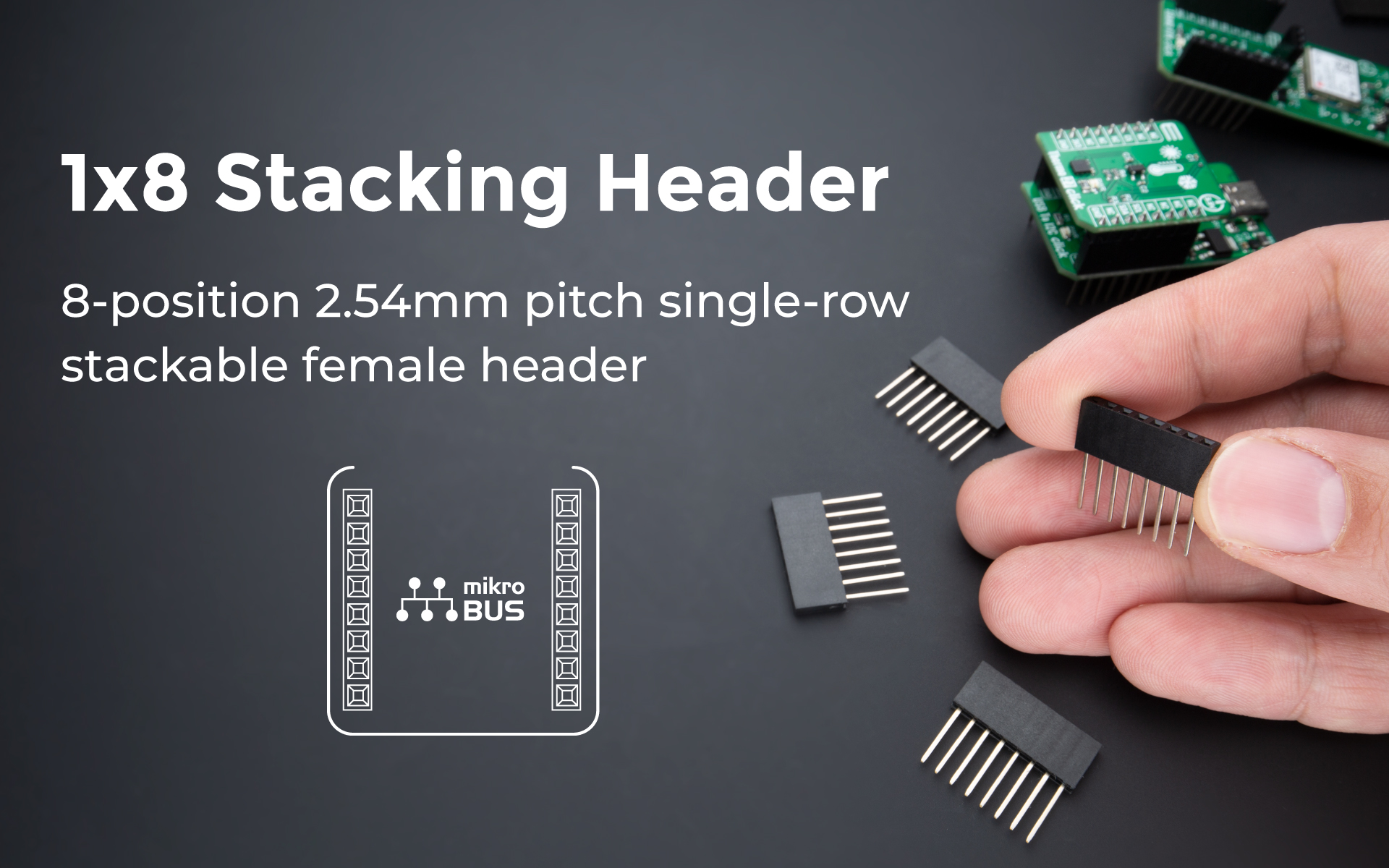 1x8 Stacking Header (2pcs)