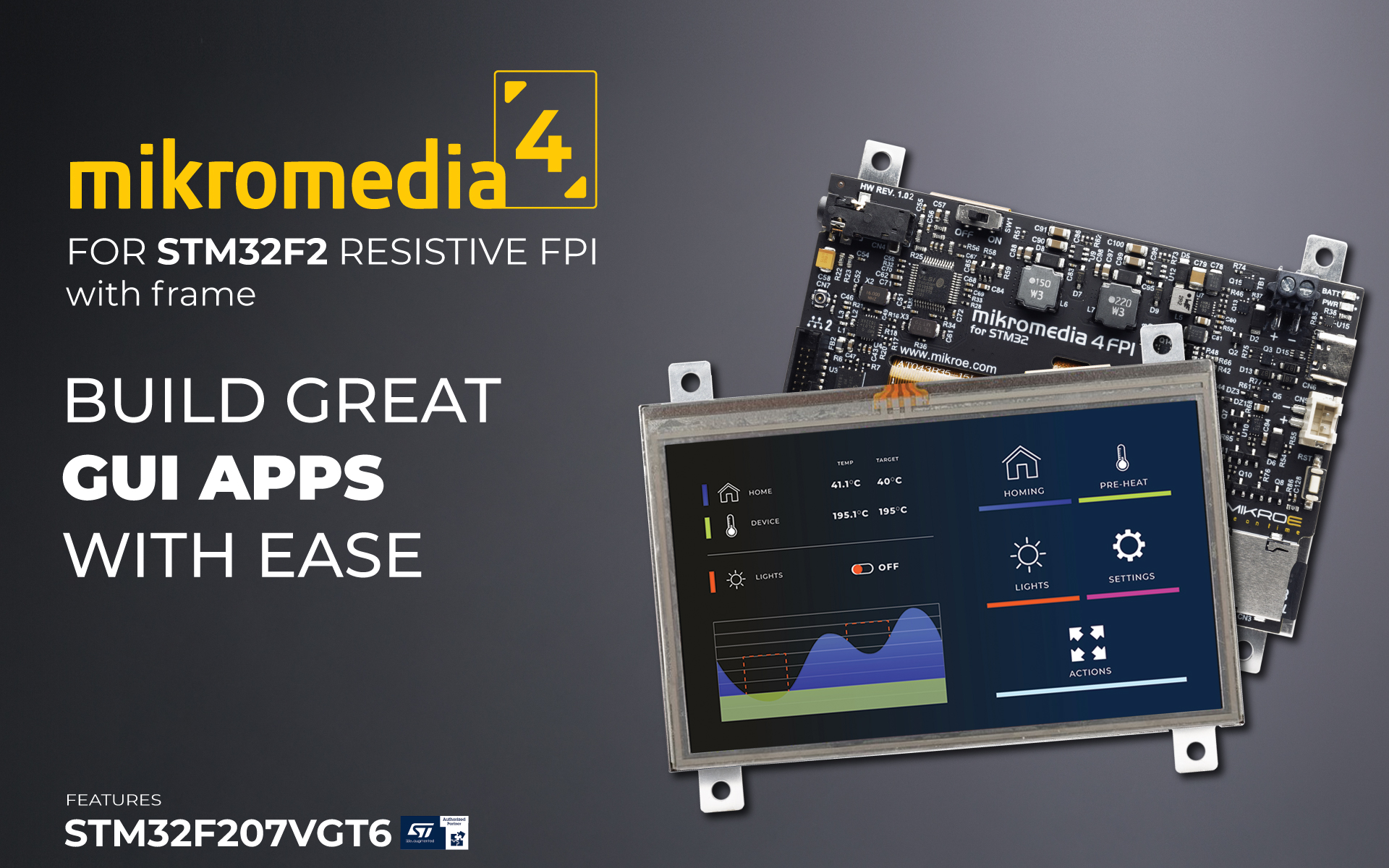 mikromedia 4 for STM32F2 Resistive FPI with frame | Blog