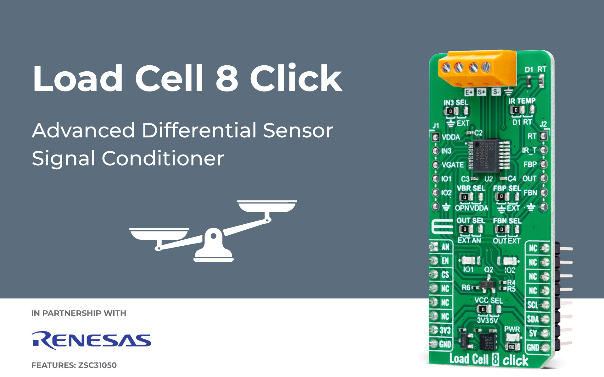 Load Cell 8 Click featuring an advanced differential sensor signal conditioner | Blog
