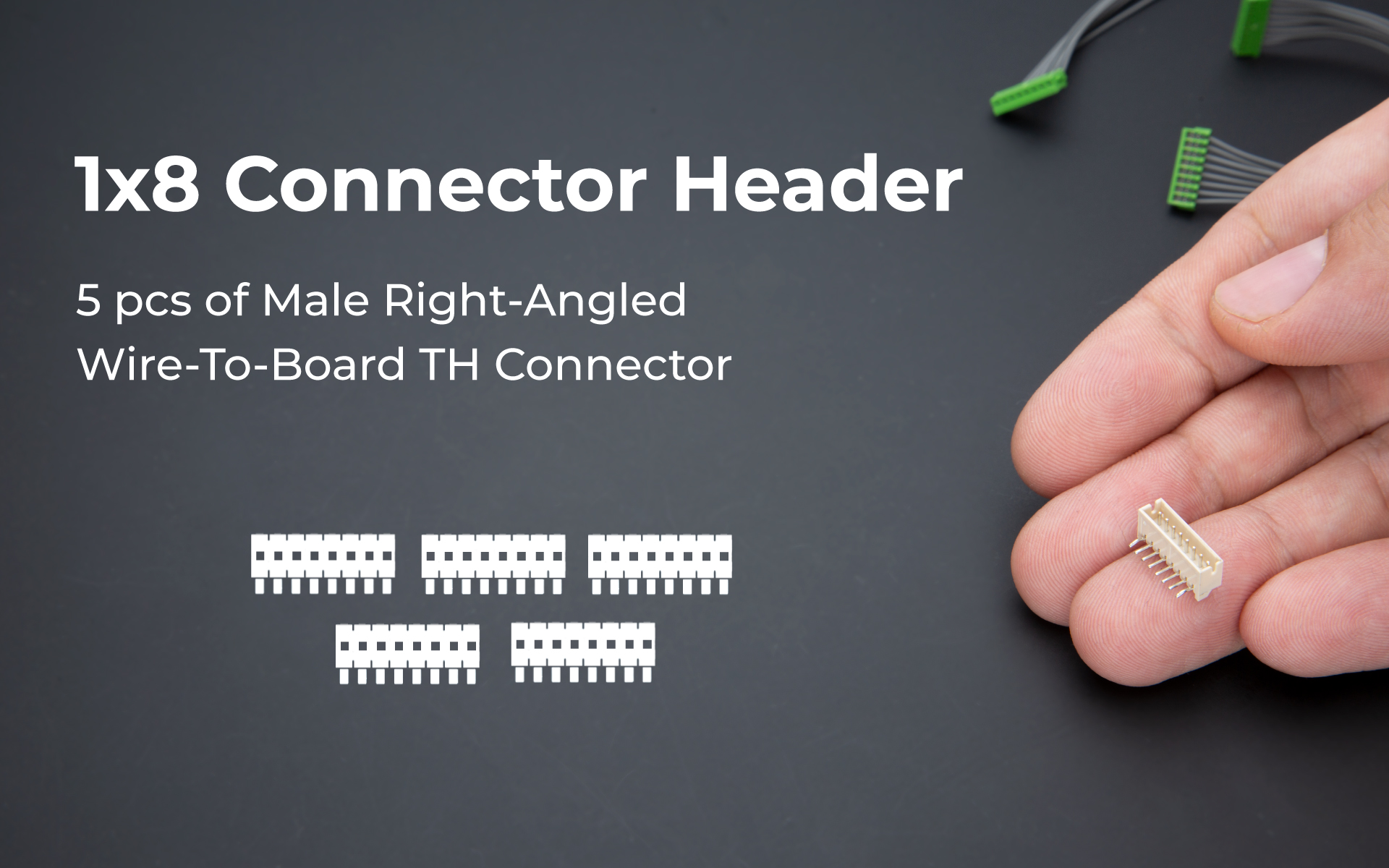 1x8 Male TH Right Angle Connector Header with 1.5mm pitch for reliable ...