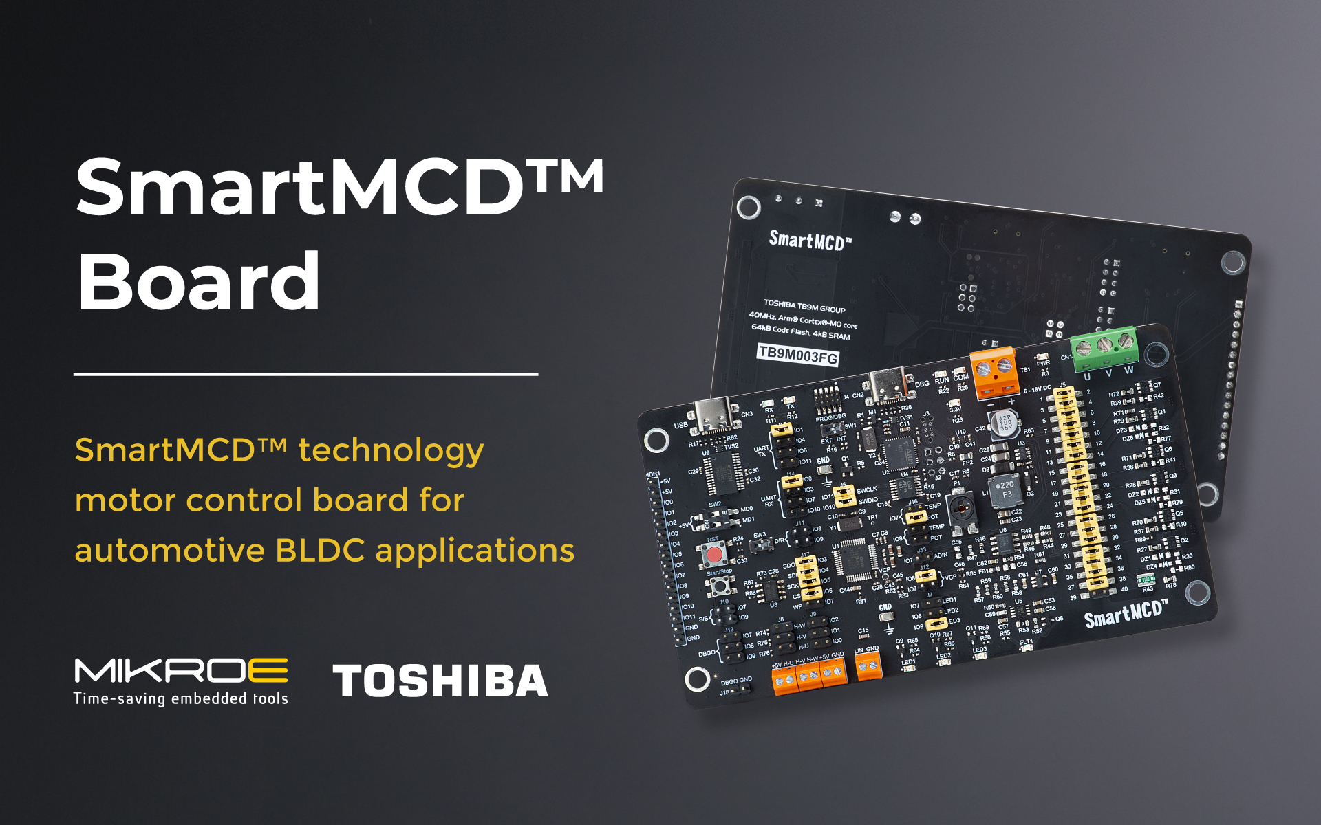 SmartMCD™ board designed for efficient and precise control of brushless DC motors in automotive ...