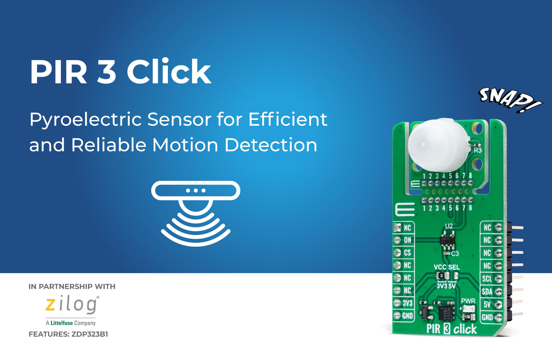 PIR 3 Click featuring pyroelectric (PIR) sensor for efficient and ...
