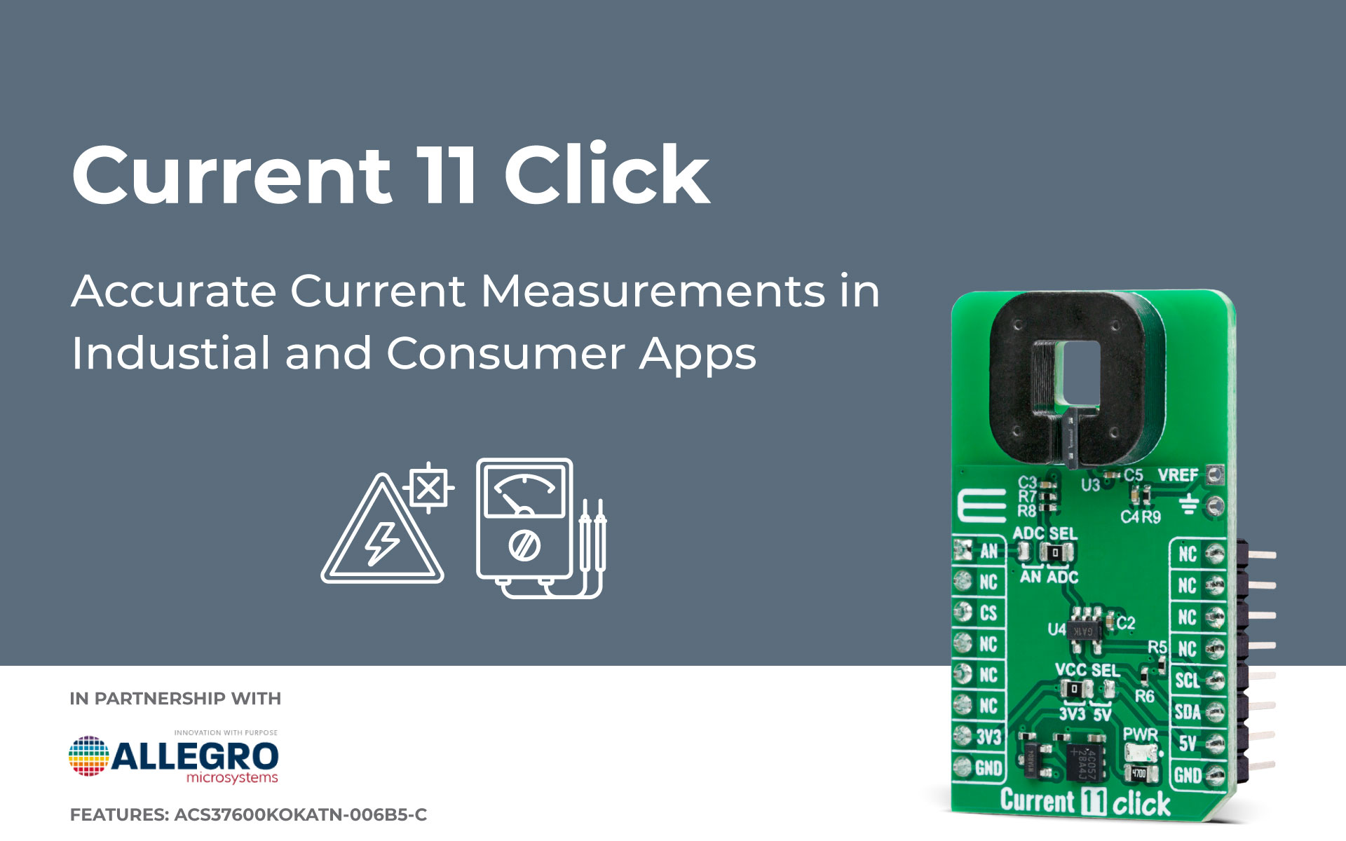 Current 11 Click Featuring A Programmable Linear Hall Effect Sensor For 0157