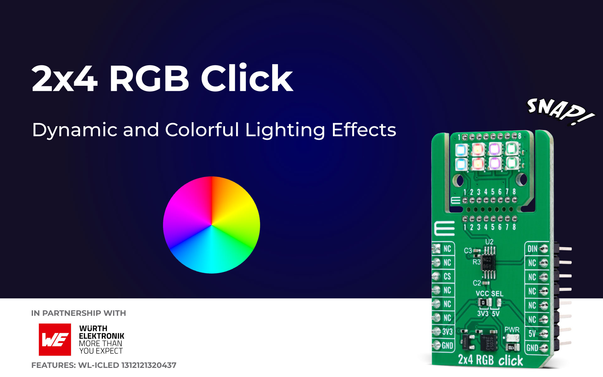 2x4 RGB Click designed for dynamic and colorful lighting effects in a ...