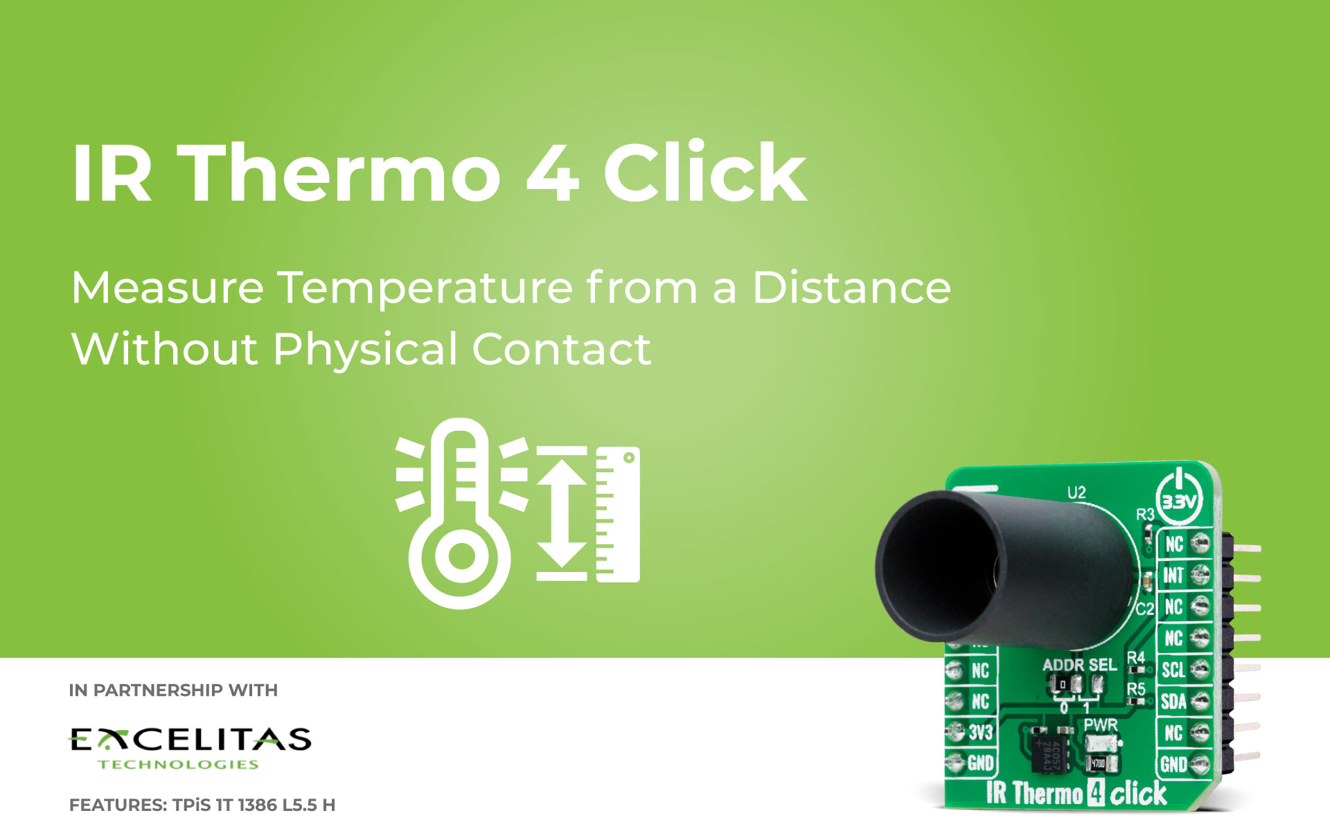 IR Thermo 4 Click based on a high-accuracy narrow FoV thermopile sensor