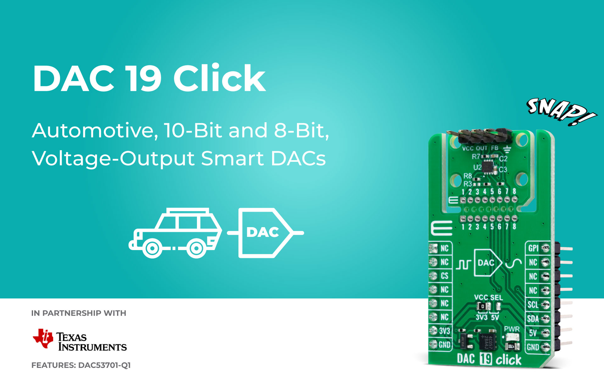 DAC 19 Click featuring an automotive-grade DAC