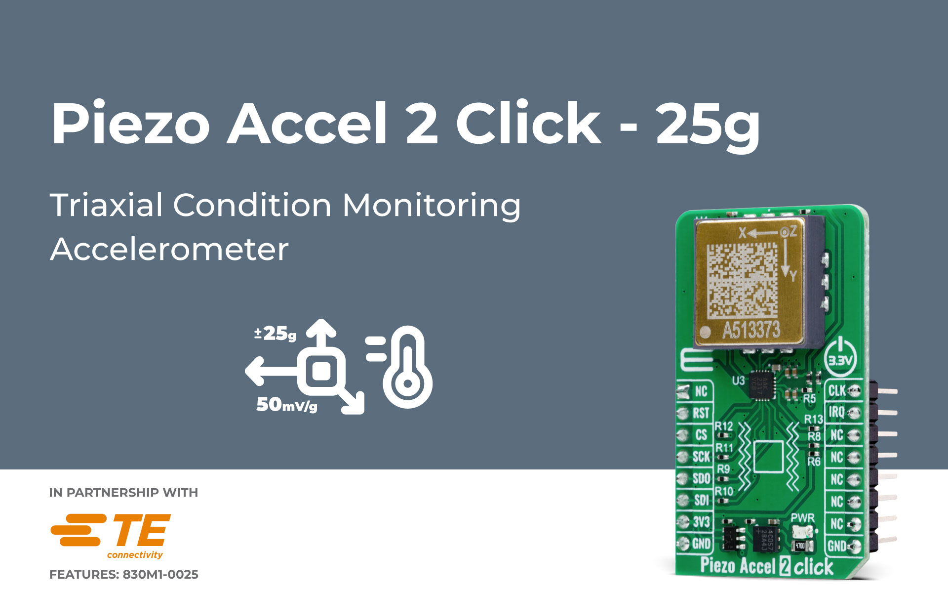 Piezo Accel 2 Click designed for precise vibration and motion ...