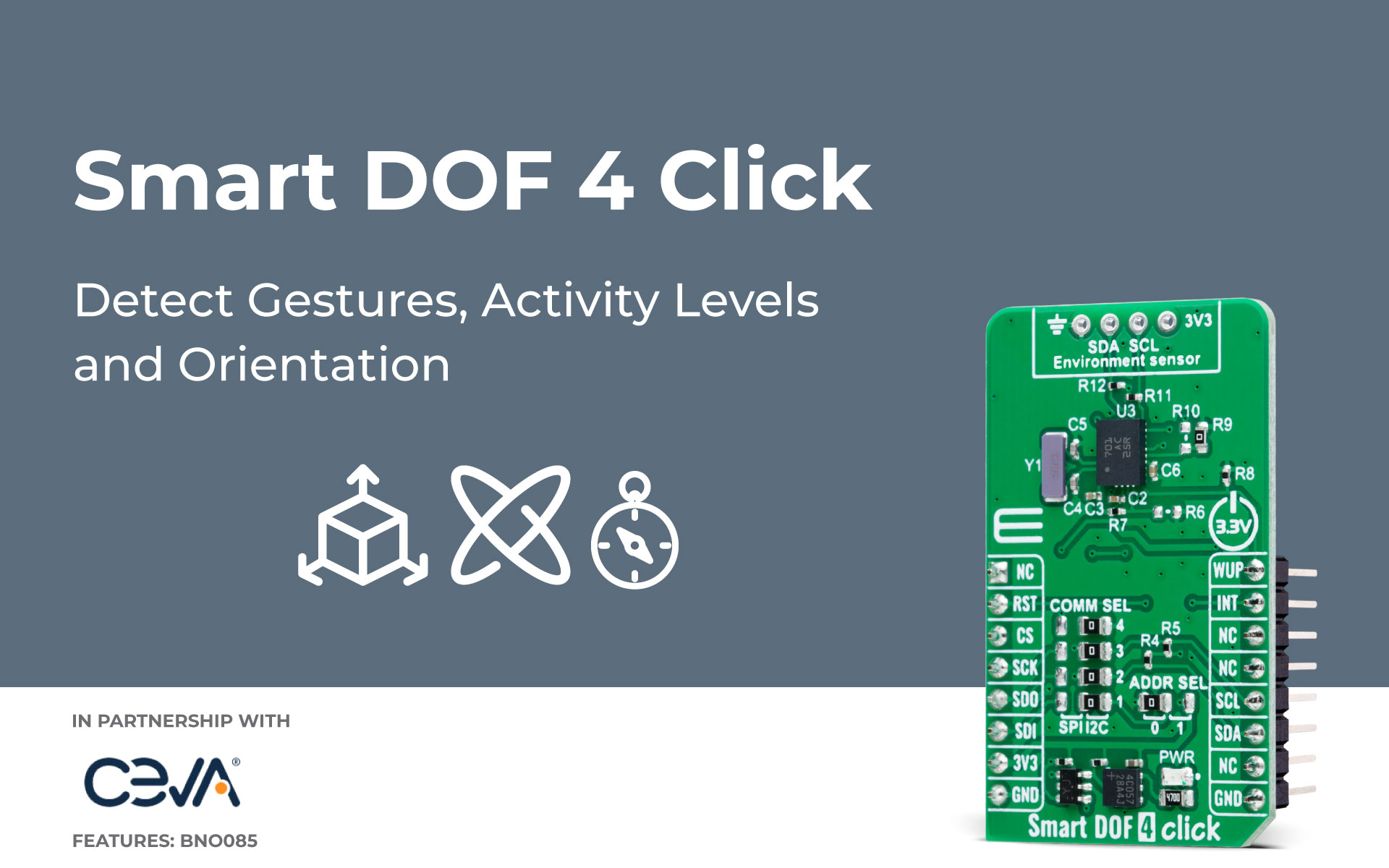 Smart DOF 4 Click designed for high-precision motion tracking and ...