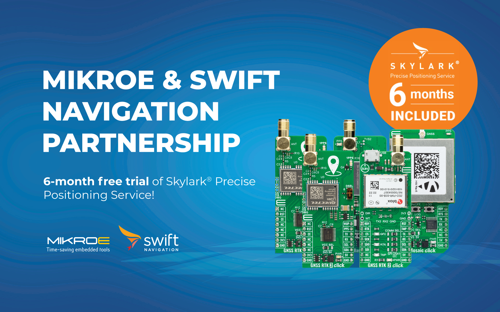 MIKROE and Swift Navigation have joined forces to bring Skylark® Precise Positioning Service to ...