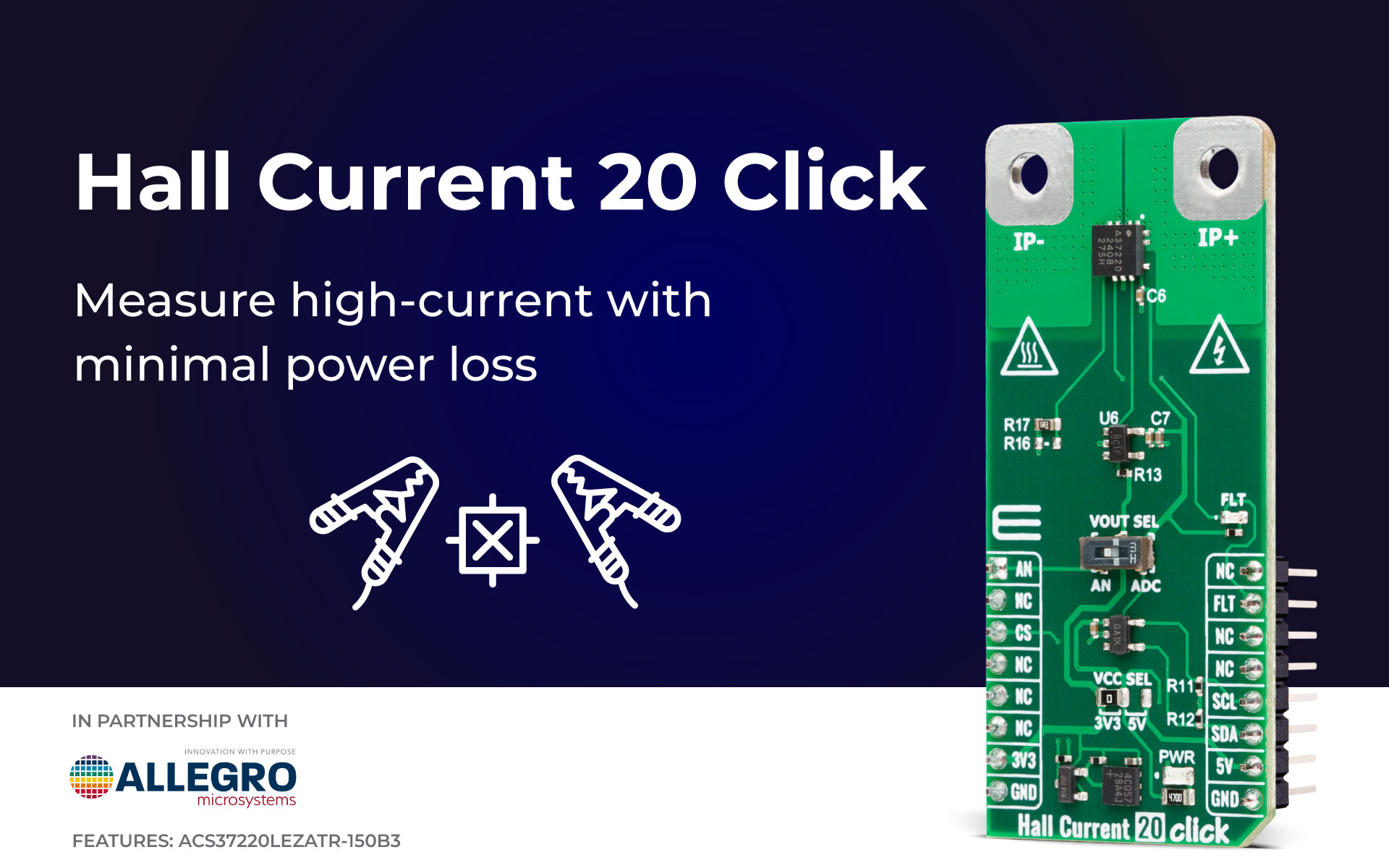 Hall Current 20 Click designed for precise and efficient high-current ...