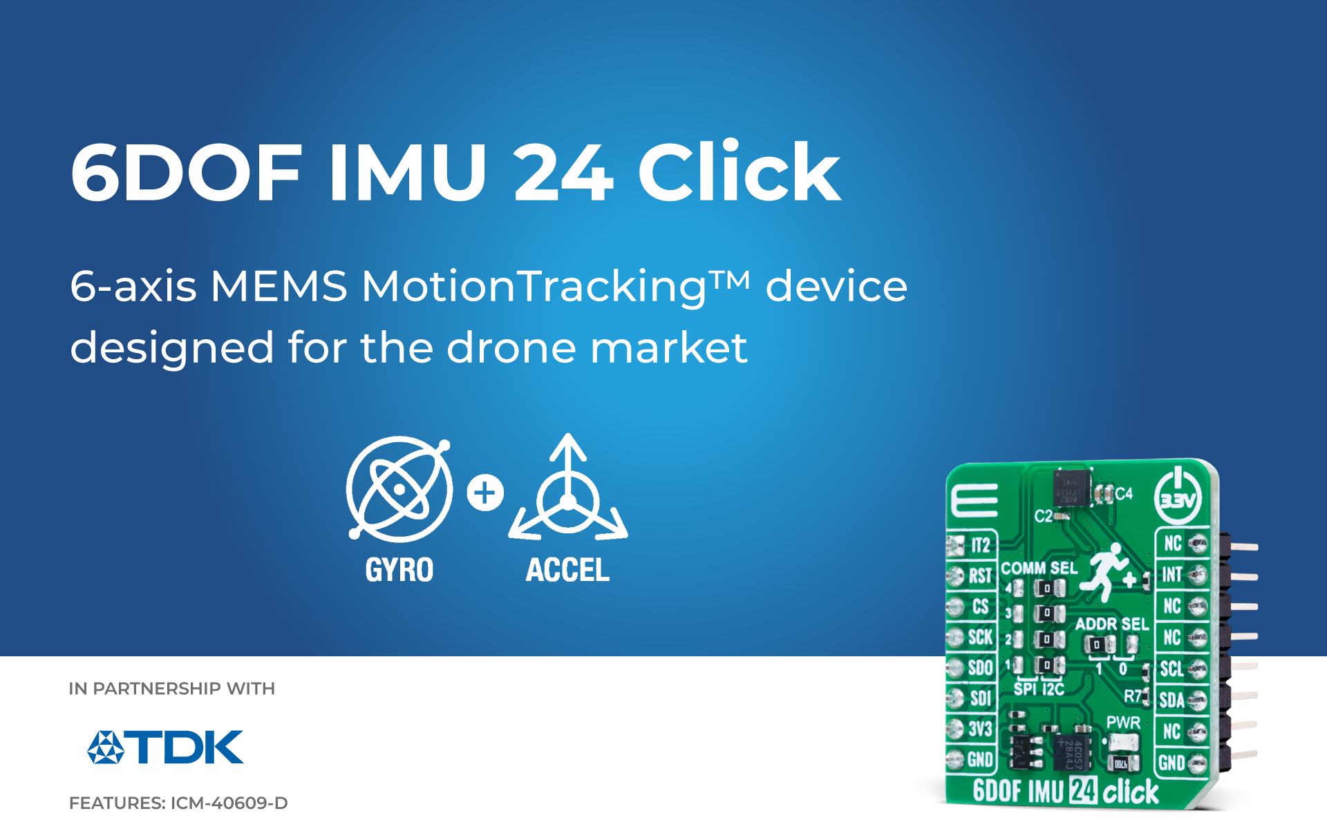 6DOF IMU 24 Click for inertial measurement in drones, robotics, and IoT ...