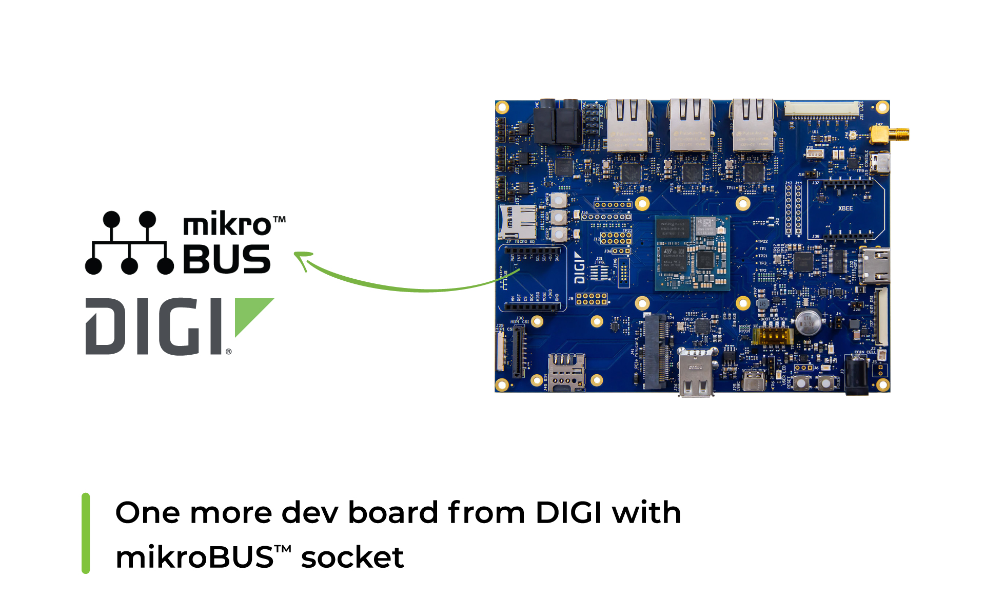 Digi ConnectCore MP255 development board features mikroBUS socket!