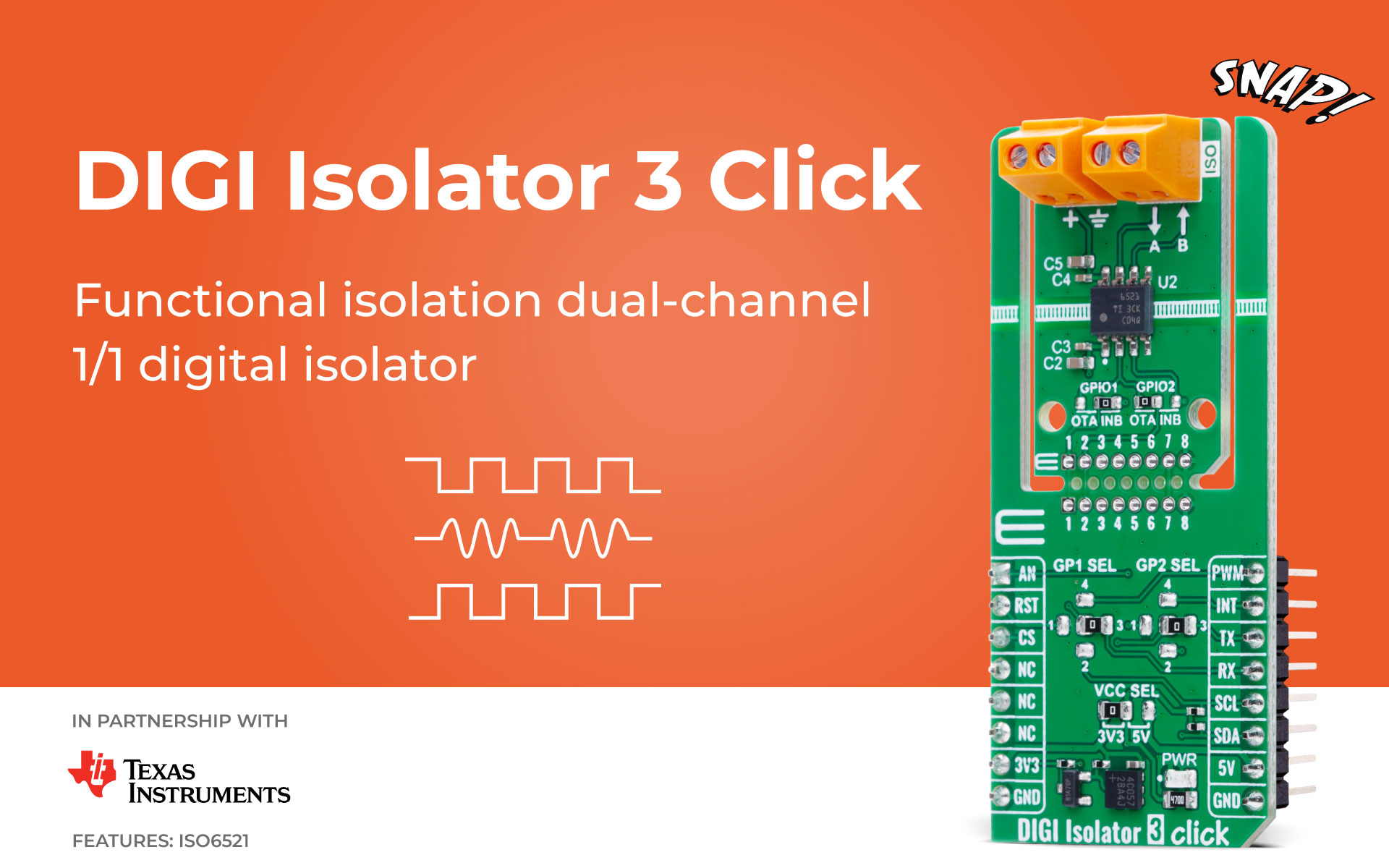DIGI Isolator 3 Click for isolating digital signals