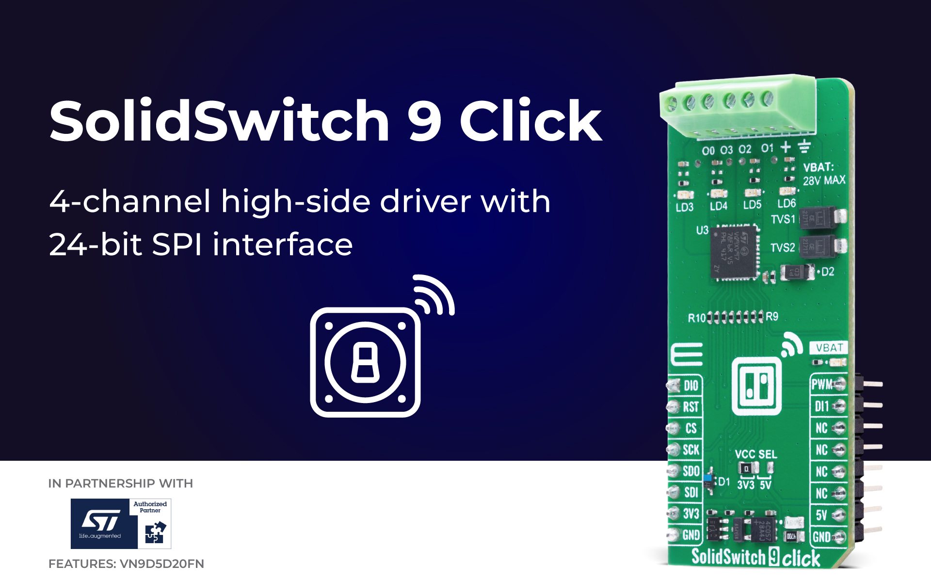 SolidSwitch 9 Click designed for high-side switching and controlling of ...