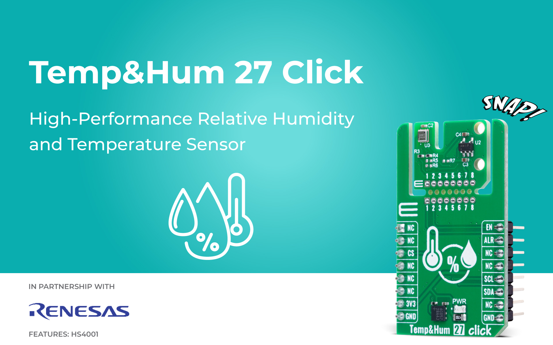 Temp&Hum 27 Click for temperature and relative humidity measurements in ...