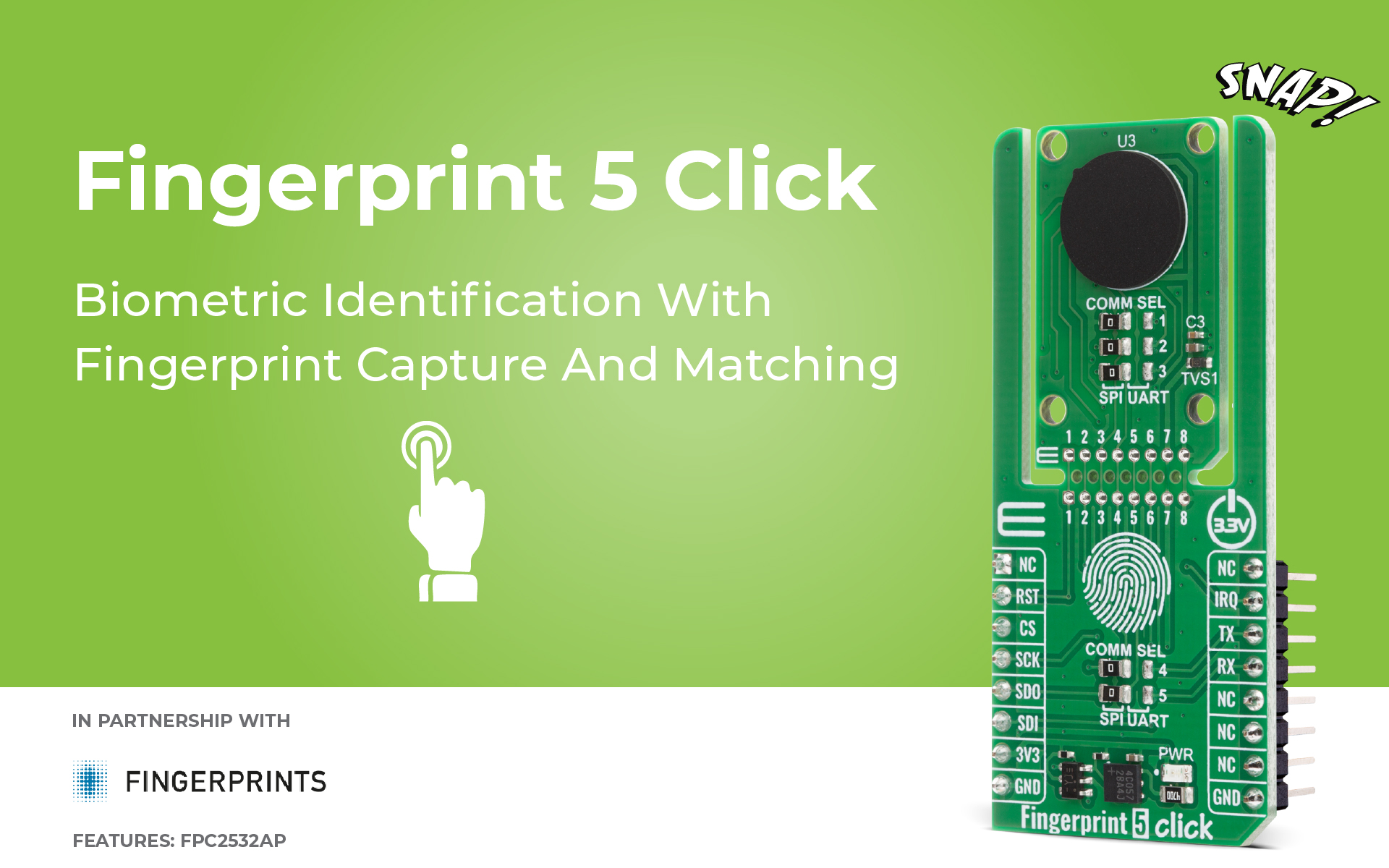 Fingerprint 5 Click designed for secure fingerprint capture, matching ...
