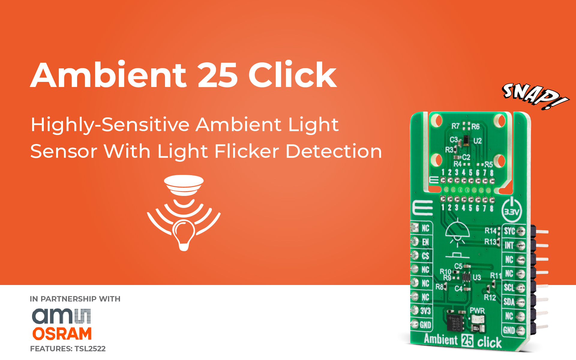 Ambient 25 Click designed for highly sensitive ambient light sensing ...