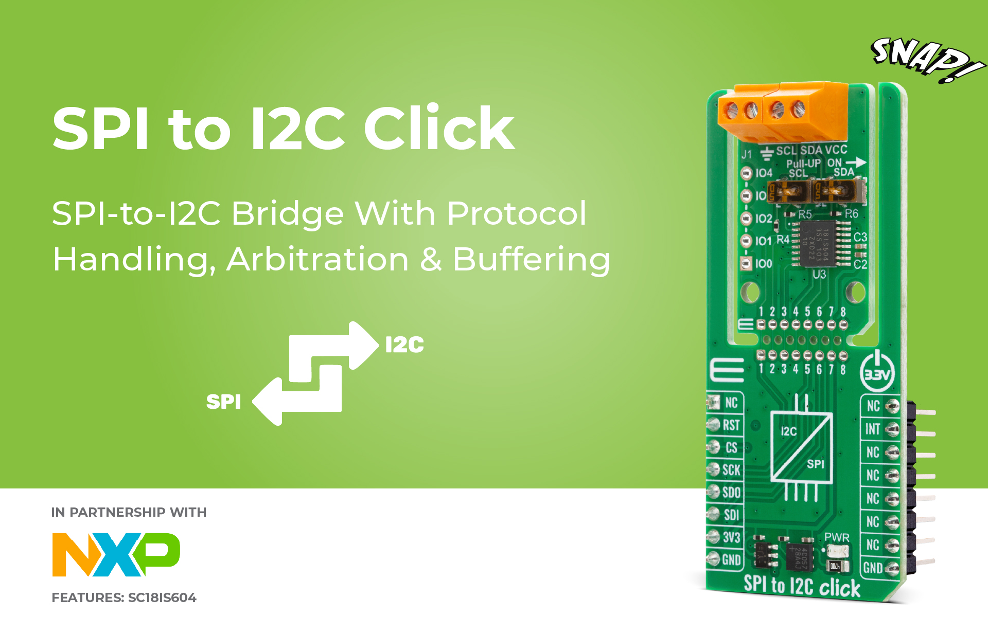 SPI to I2C Click designed for SPI-based control of multiple I2C ...